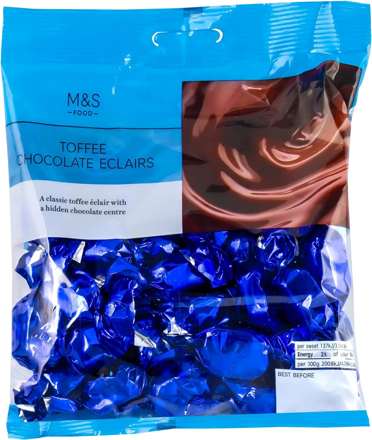 M&S Toffee Chocolate Eclairs Individually Wrapped Classic Sweets with a ...