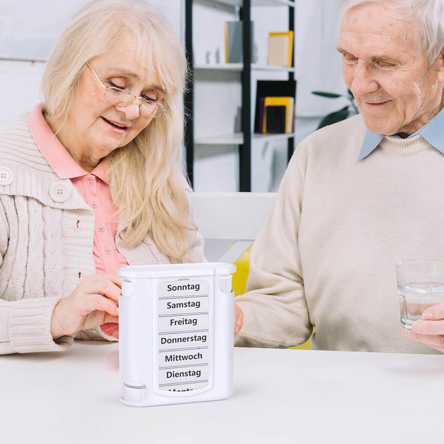 Weekly Pill Organizer - Opret 7-Day Medication Box with 4 Compartments ...