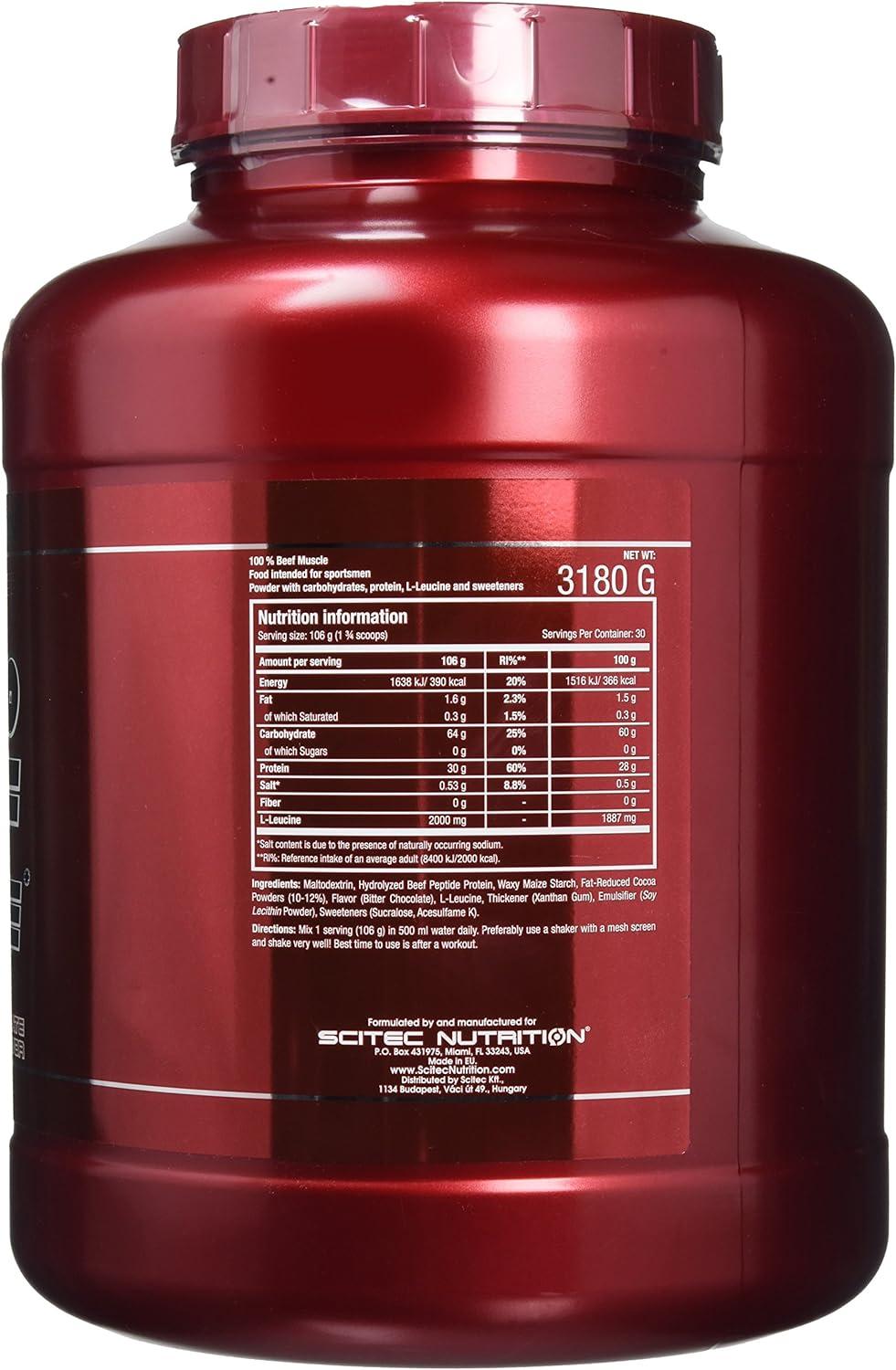 Scitec Nutrition 100% Beef Muscle Protein Powder 3180g - Rich Chocolate ...