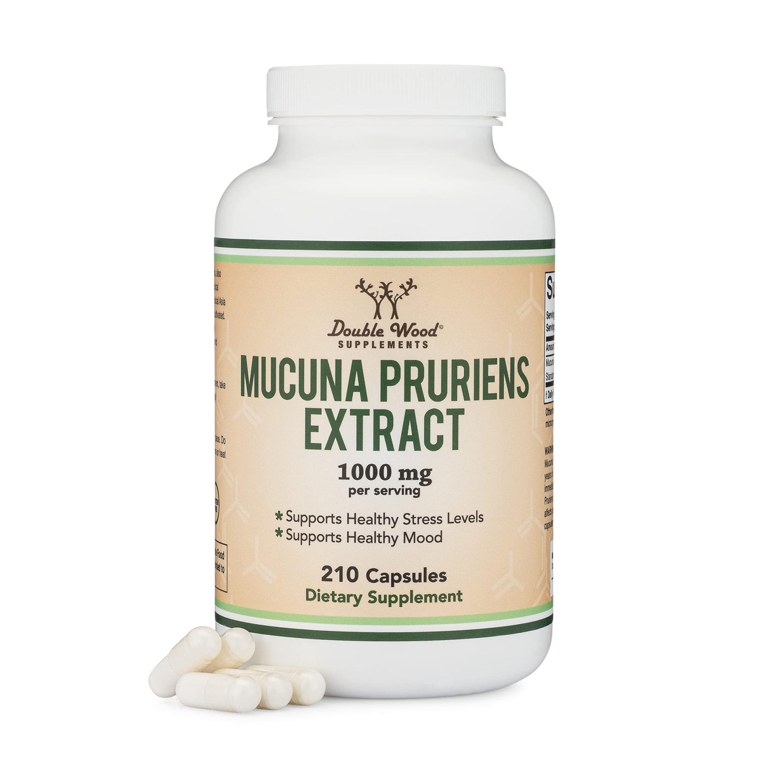 Mucuna Pruriens Extract Capsules - 1000mg/Serving, 20% L-Dopa - Mood ...