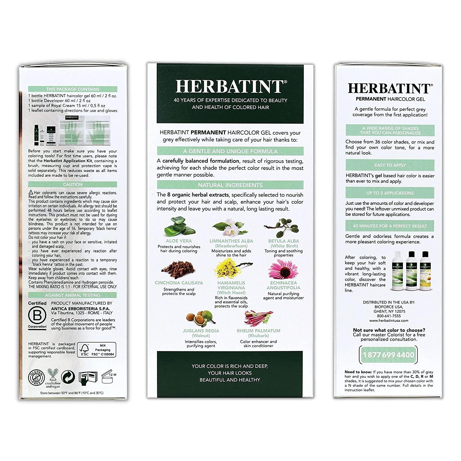 Herbatint Permanent Haircolor Gel, 7R Copper Blonde, Alcohol Free ...
