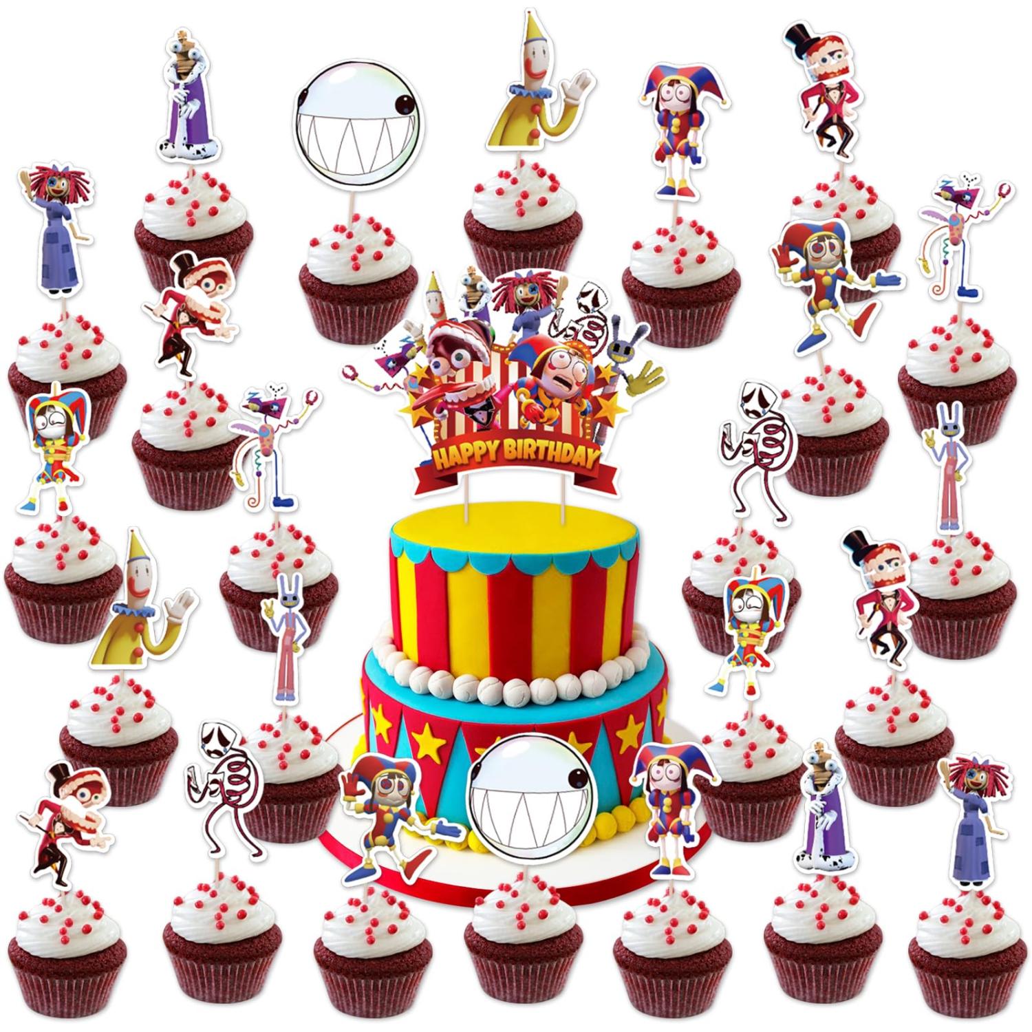 25PCS Amazing Circus Cake Topper Digital Birthday Cake topper Theme ...