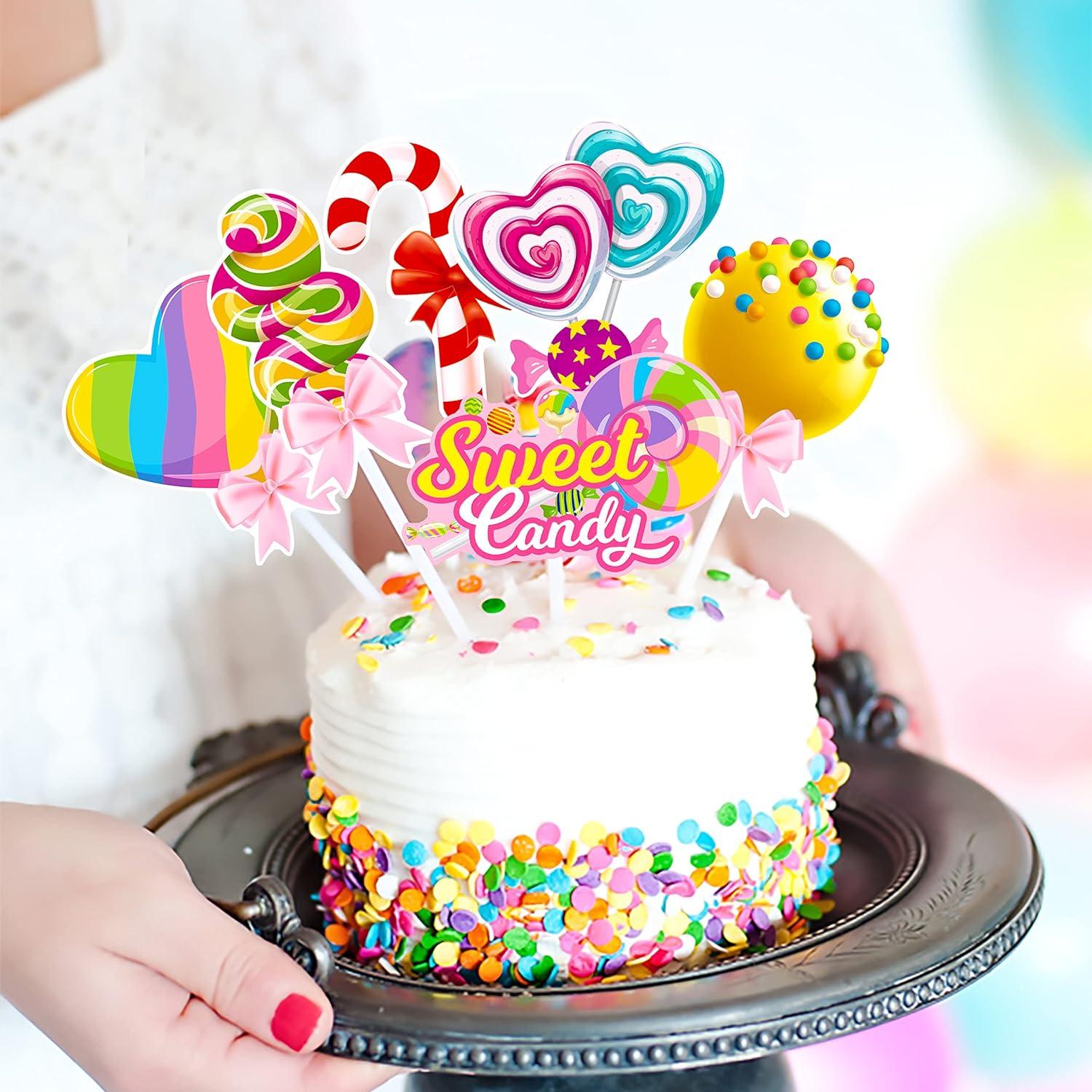 candy theme cake topper