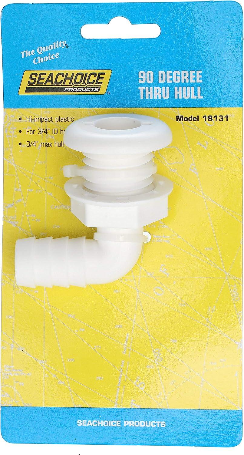 Seachoice 90-Degree Angled Thru-Hull Connector 0.75 in - White Finish ...