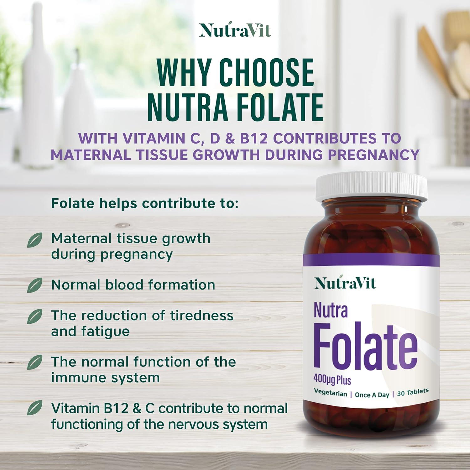 NUTRAFOLATE Plus 400mcg Folic Acid Tablets | Pregnancy & Pre-Pregnancy ...
