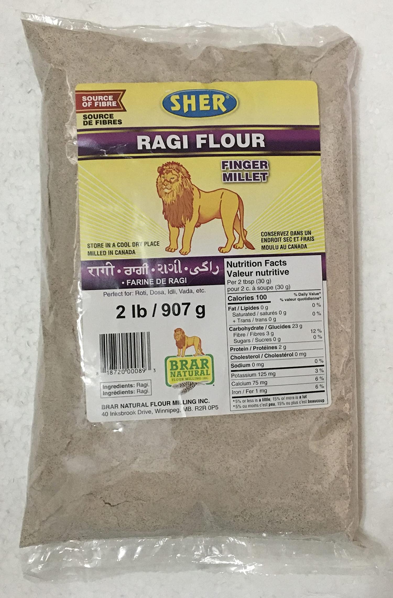 Sher Ragi (Finger Millet) Flour - 2 Pound | Ideal for Roti, Dosa, Idli ...