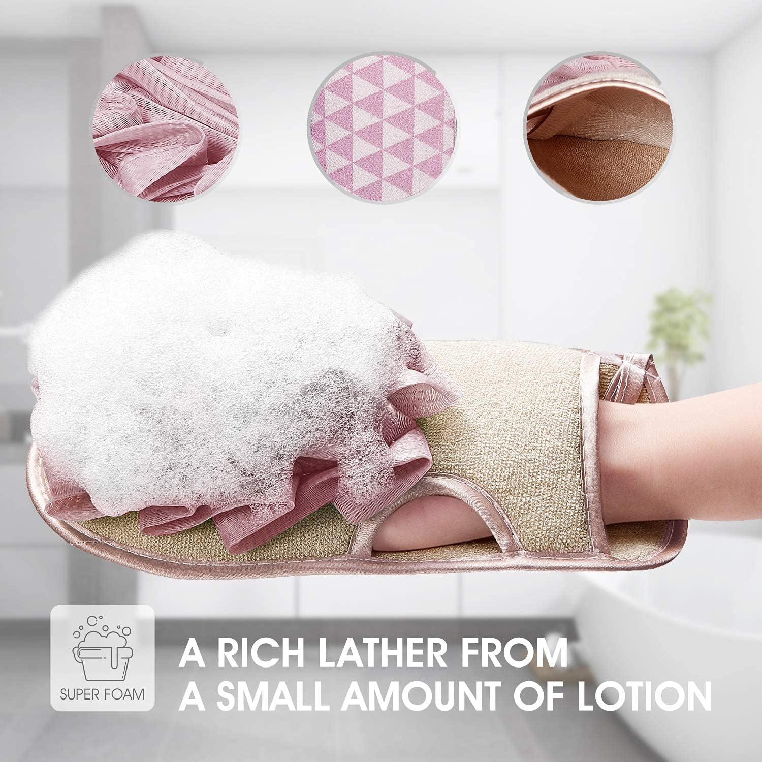 Maioule Foldable Long Handle Bath Body Brush Set - 3 in 1 Back Scrubber ...