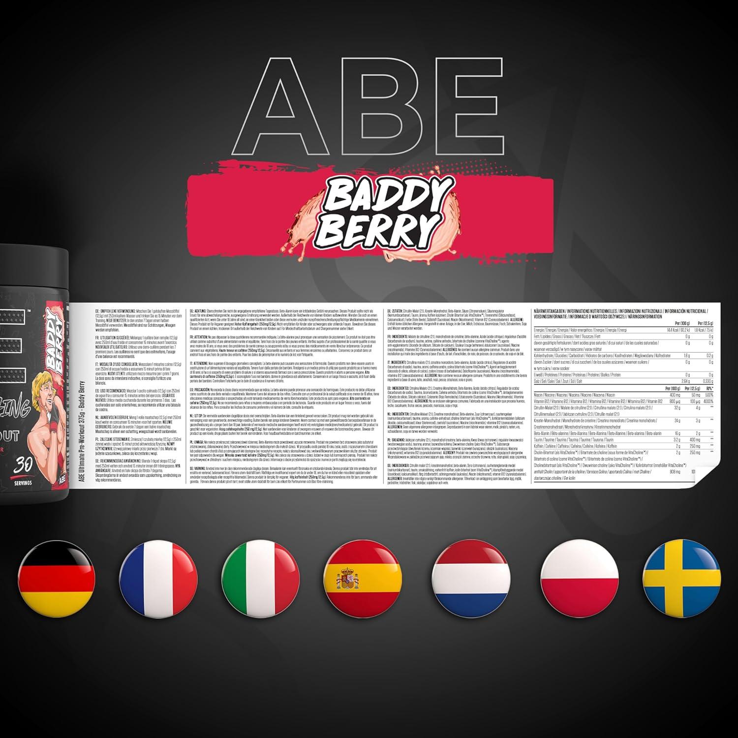 Applied Nutrition ABE Pre Workout Powder - Baddy Berry Flavor | Energy ...