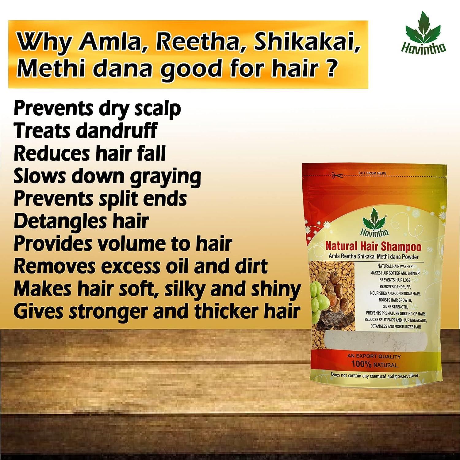 Organic Natural Hair Shampoo with Amla, Reetha, Shikakai, and Methi ...