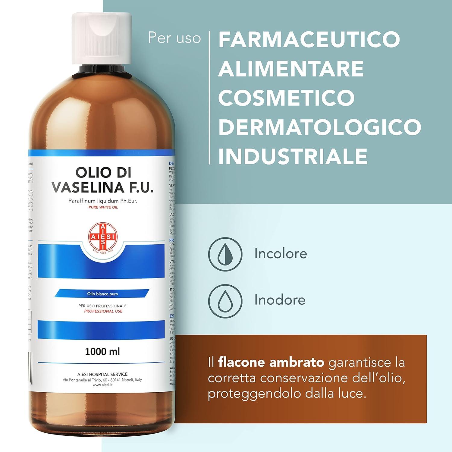 Aiesi 100% Pure Vaseline Oil - 1L Bottle for Pharmaceutical Food ...