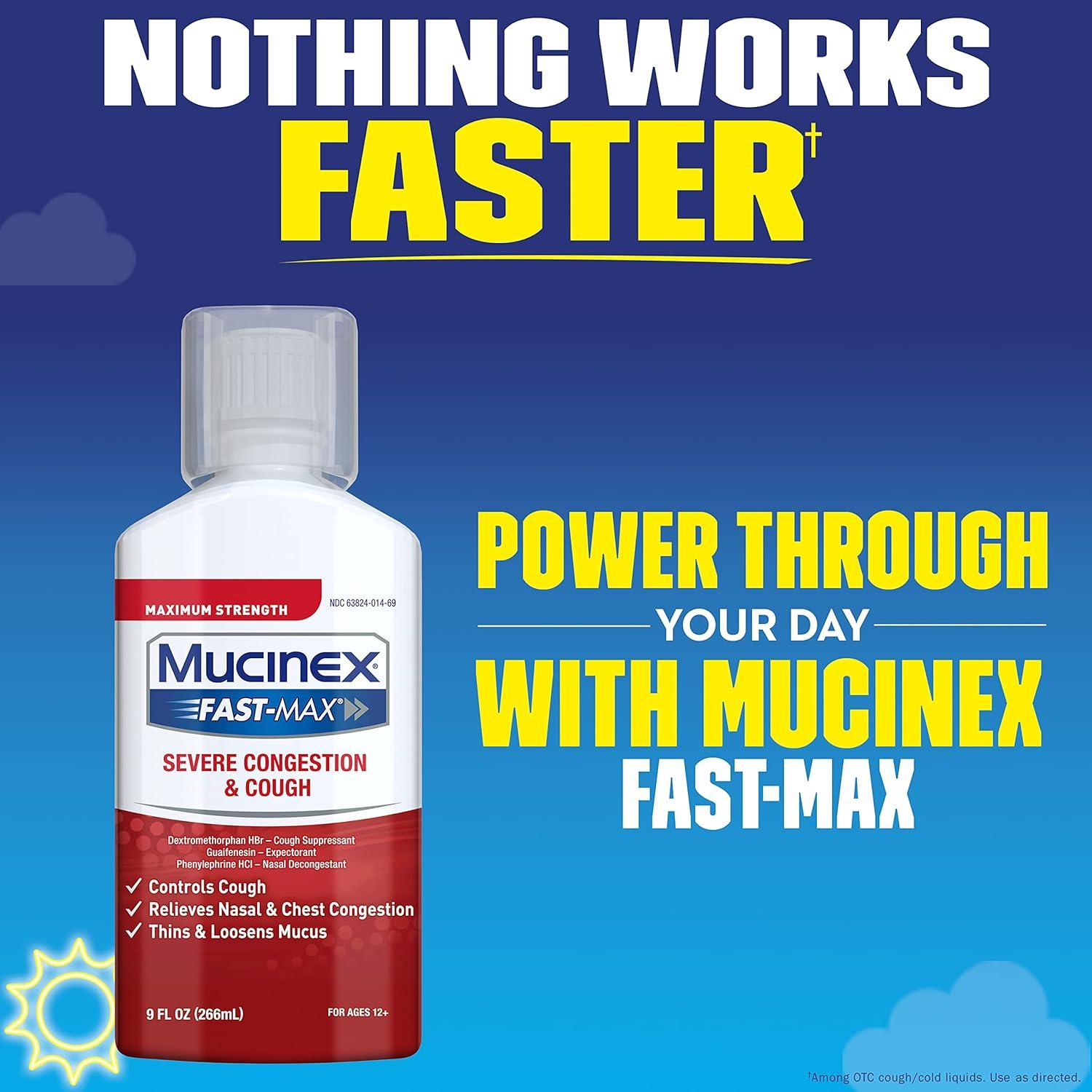 Mucinex Fast-Max Severe Congestion and Cough Liquid 9 fl. oz. - Maximum ...