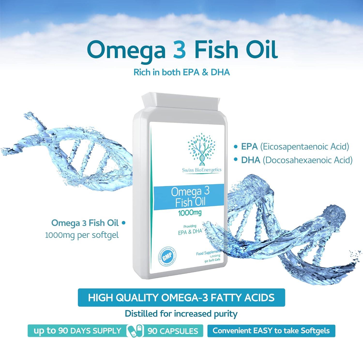 Ultra Potent Omega-3 Fish Oil Soft Gels 1000mg - 90 Capsules, Full ...