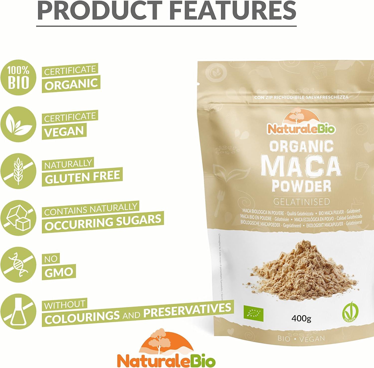 Organic Maca Powder 400g - Peruvian Superfood from Pure Maca Root ...
