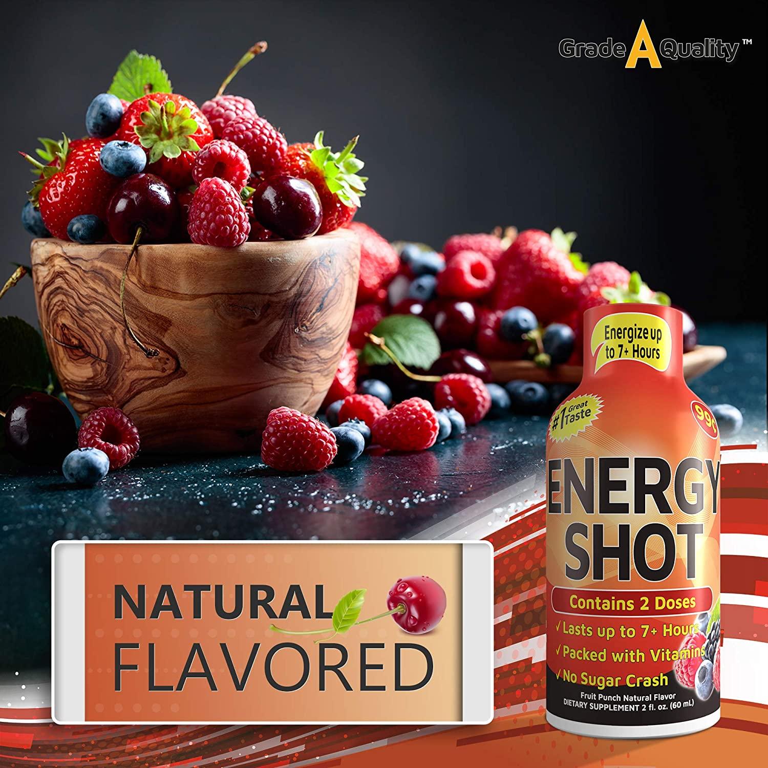 Grade A Quality Energy Drink Shot - Fruit Punch Flavor - 1.93 Fl Oz ...