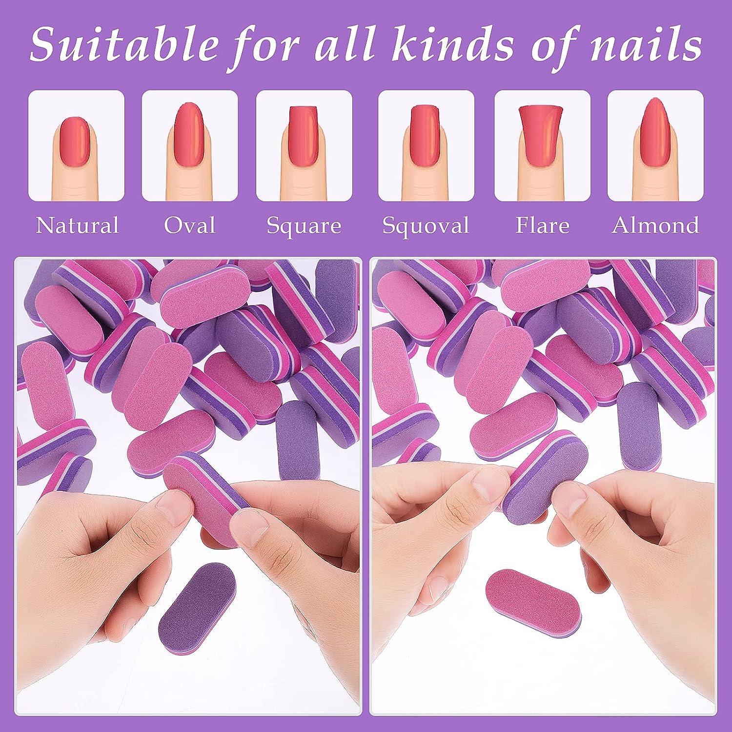 Lusofie 40Pcs Mini Nail Buffer Blocks Grit Sponge for Natural Nails ...