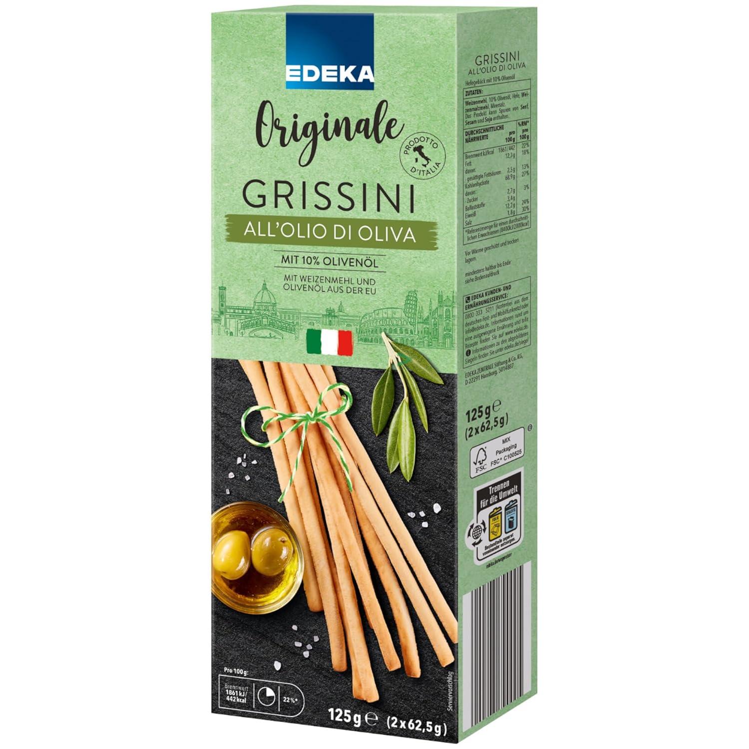 Edeka Italia Grissini with 10% Olive Oil - 3-Pack (3x125g) | Authentic ...