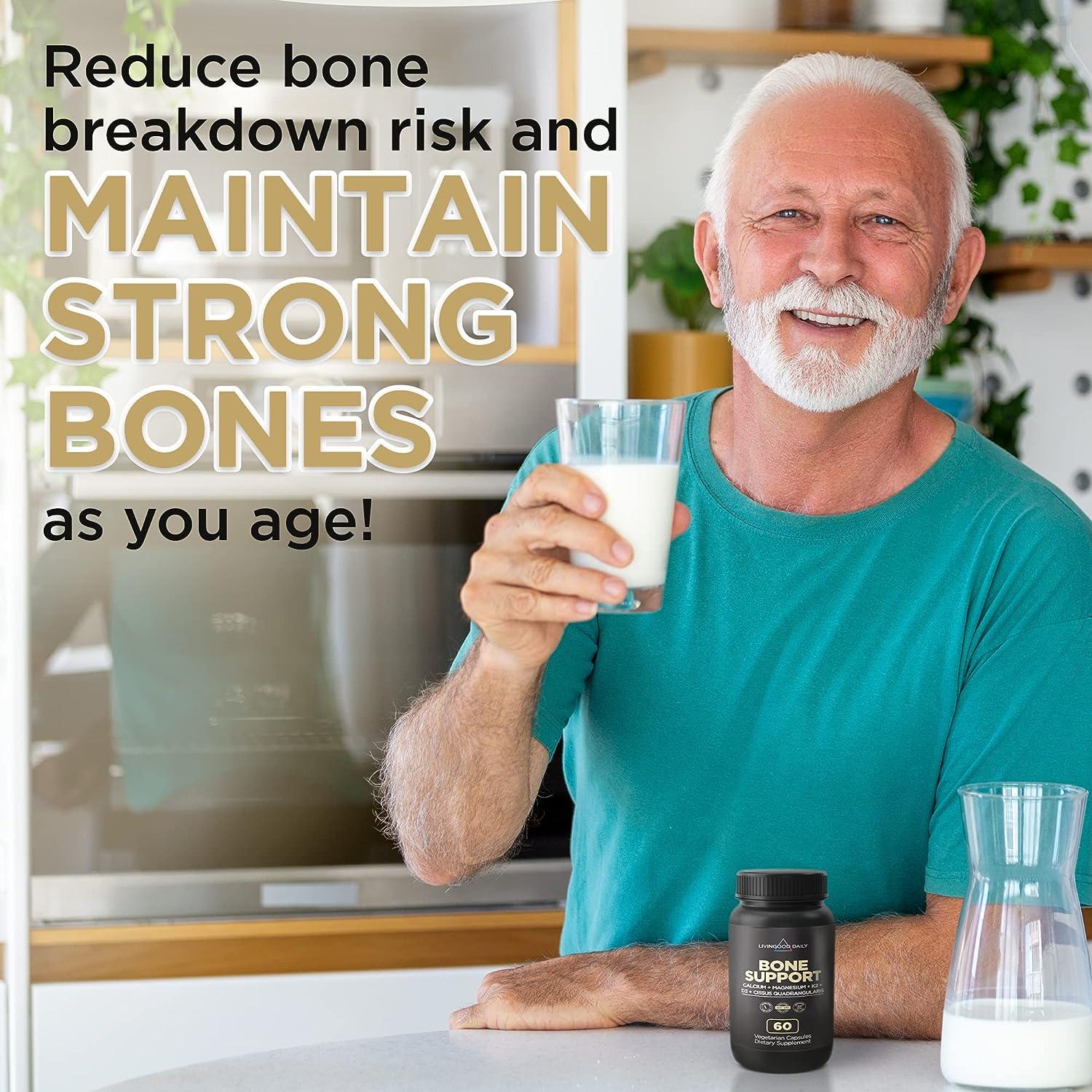 Livingood Daily Bone Support - 60 Capsules - Bone Density Supplements ...
