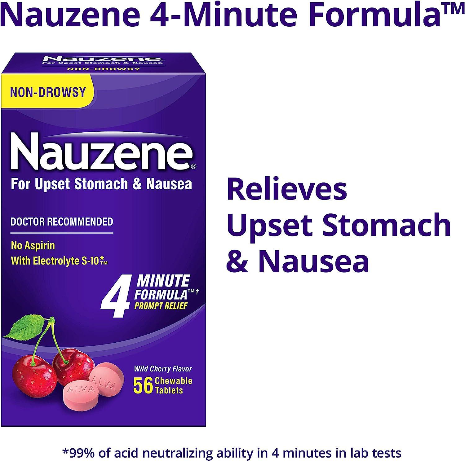 Nauzene Non-Drowsy Upset Stomach & Nausea Relief Chewable Tablets ...