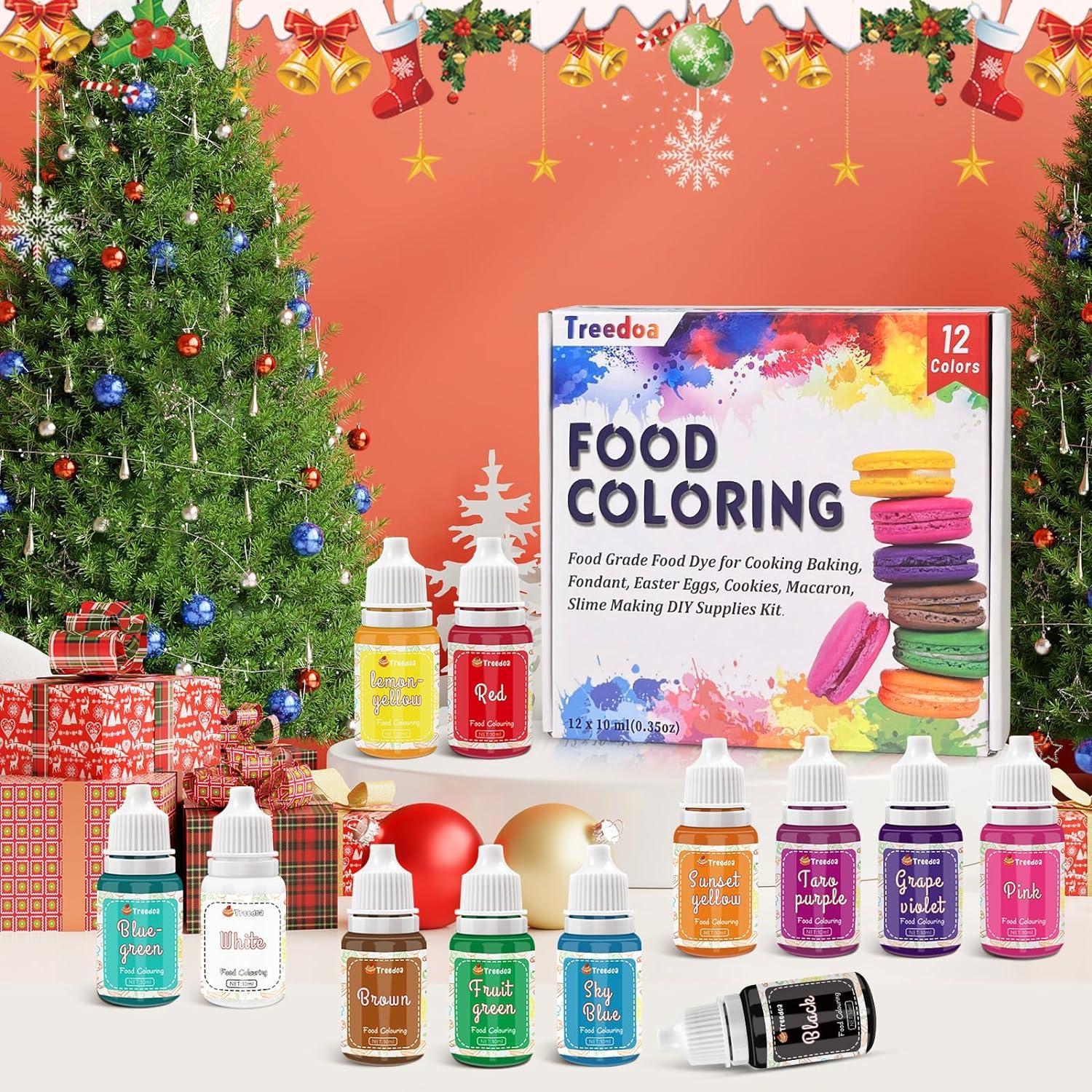 12 Colors x 10ml Food Coloring Set for Baking & Cake Decorating - Food ...