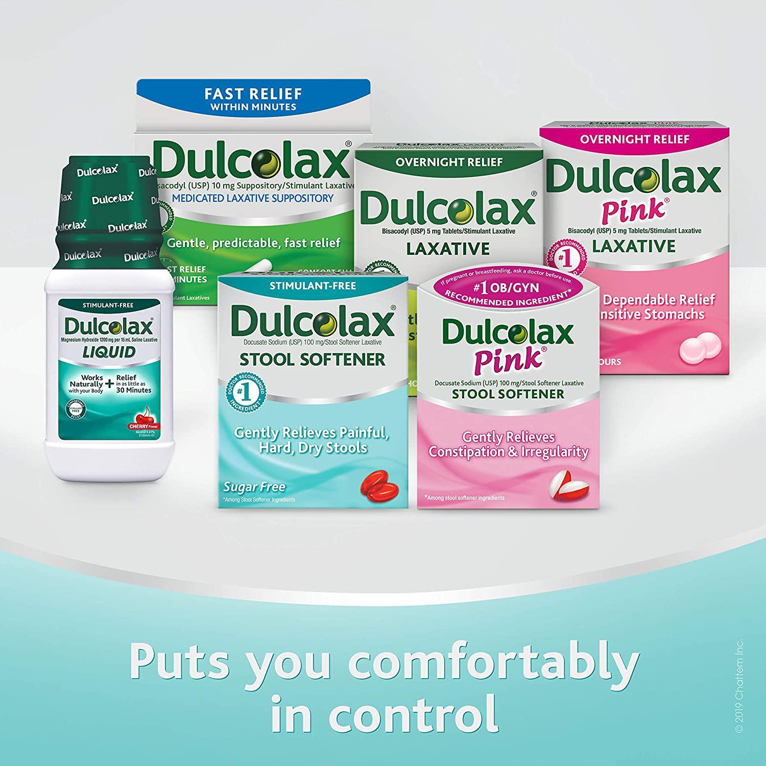 Dulcolax Gentle Relief Stool Softener Laxative 100mg Liquid Gel Tablets ...
