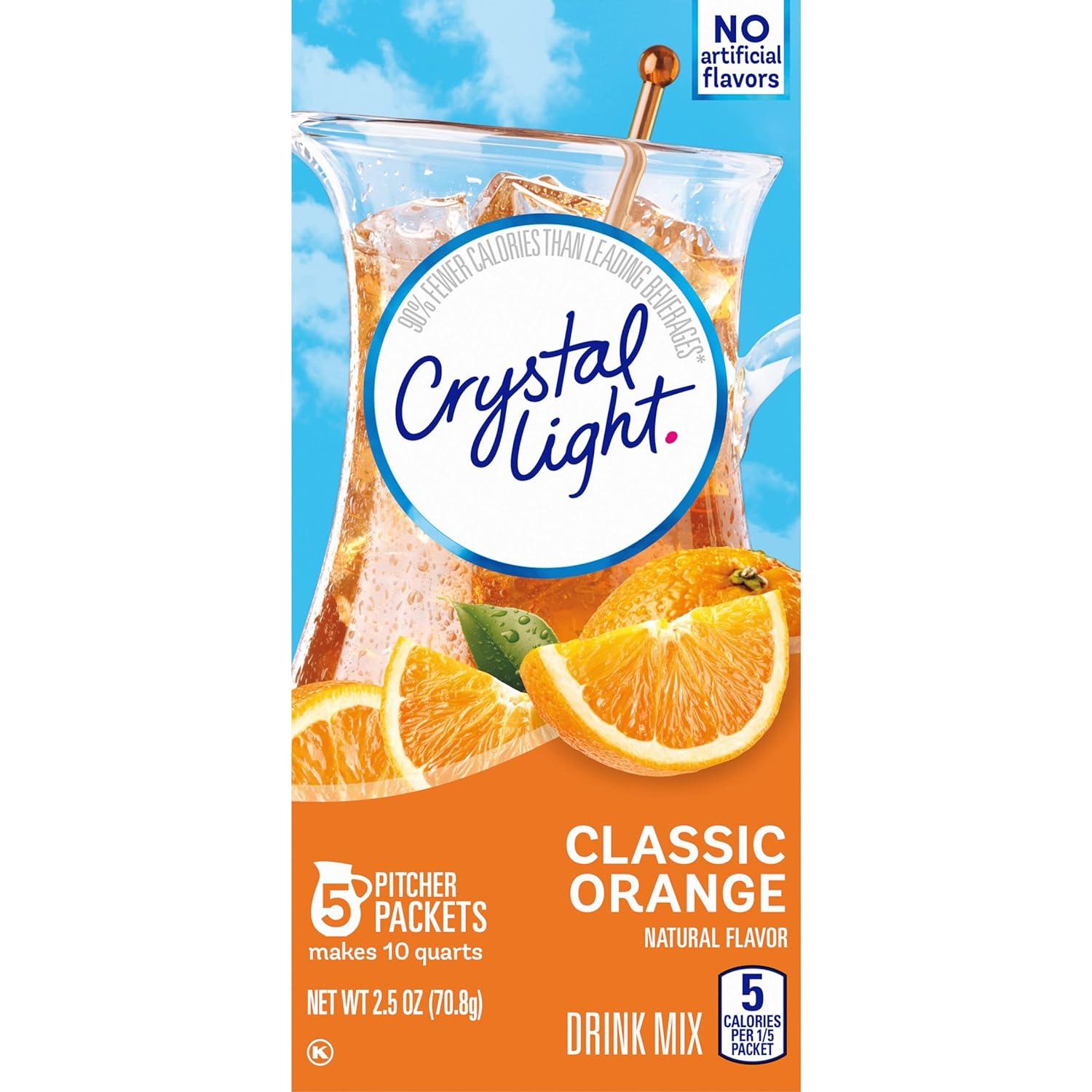 Crystal Light Classic Orange Powdered Drink Mix - 60 ct Pack, Sugar ...