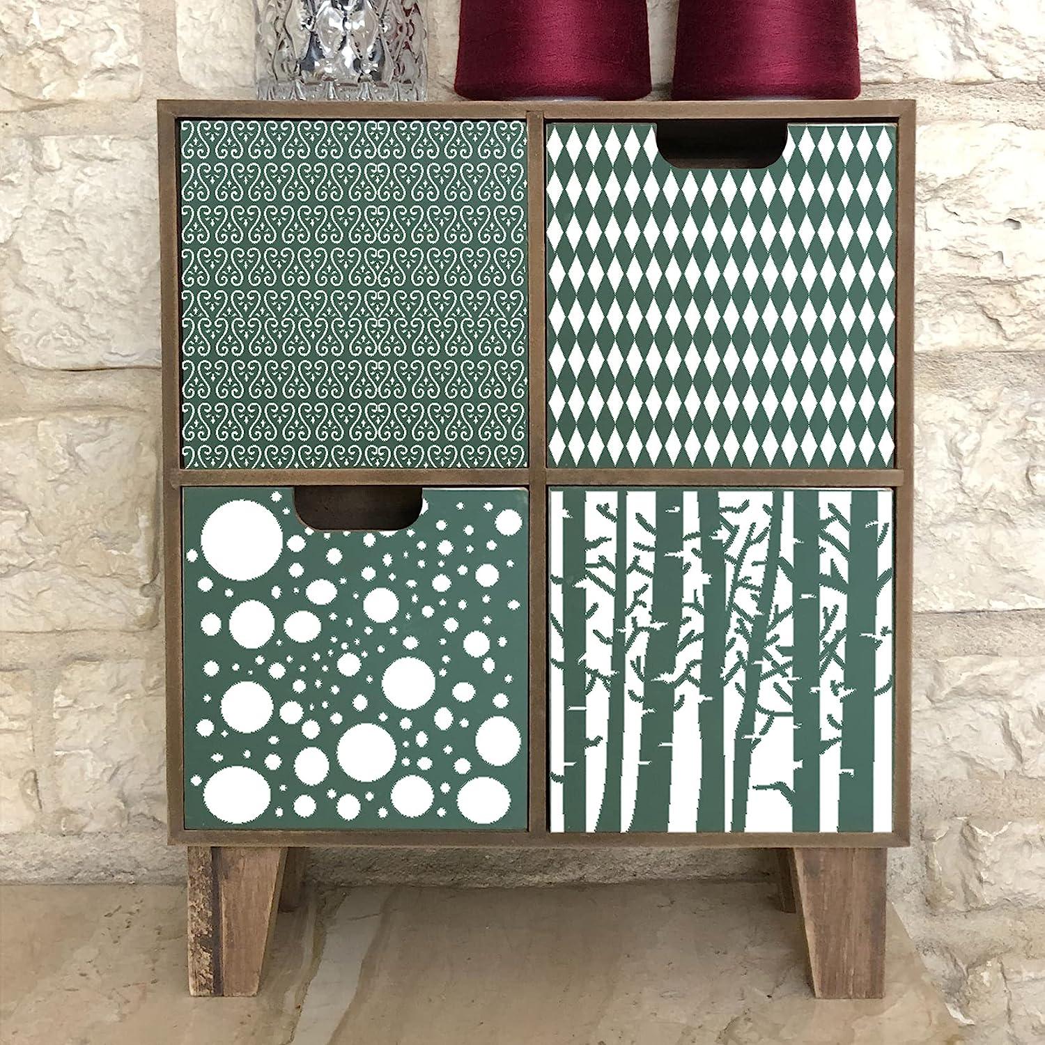 Layering Mixed Media Stencils Set - Leopard, Diamond, Spirals, Cubist ...