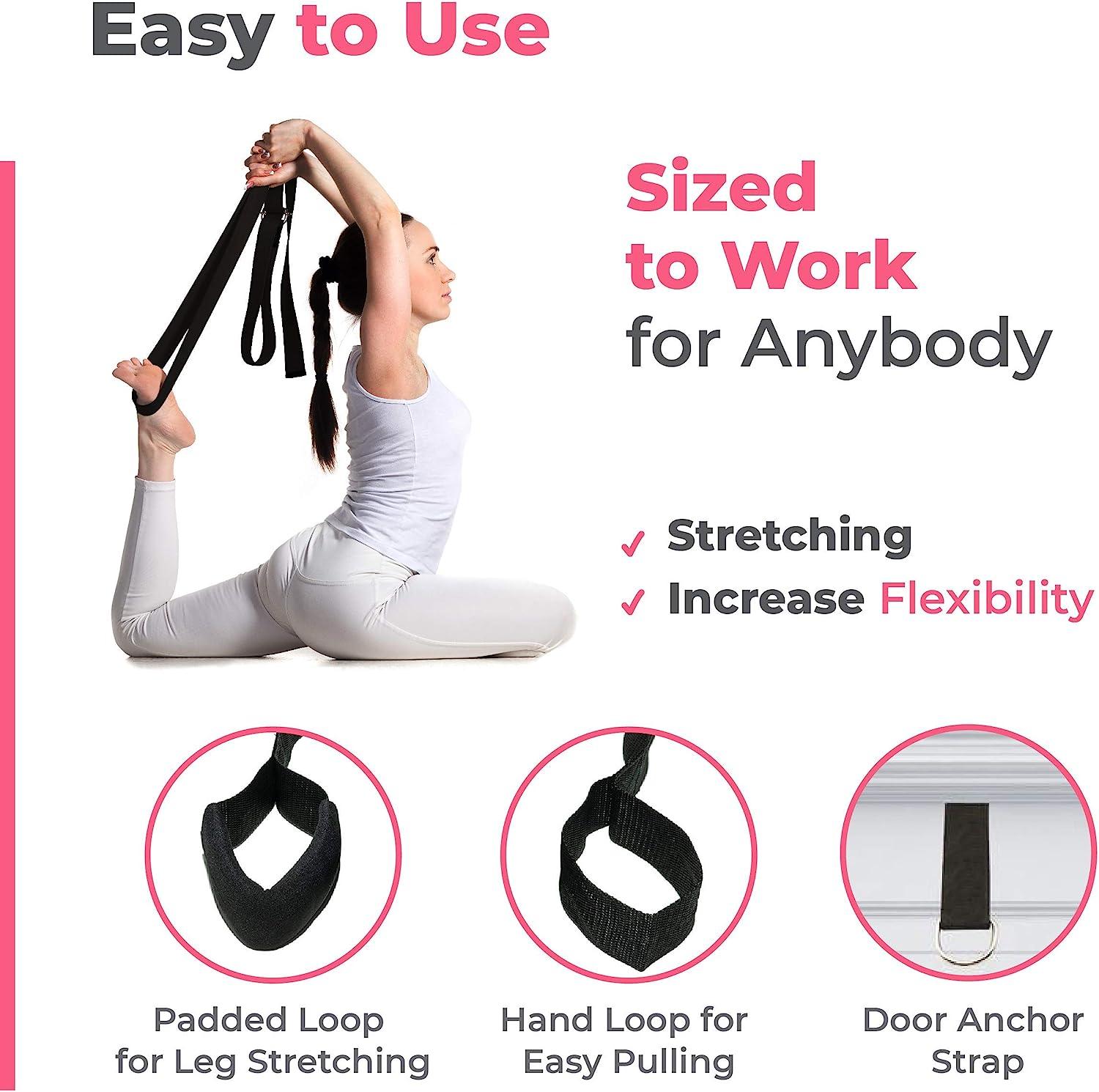 Leg Stretcher Strap for Flexibility - Adjustable Door Stretch Strap for ...