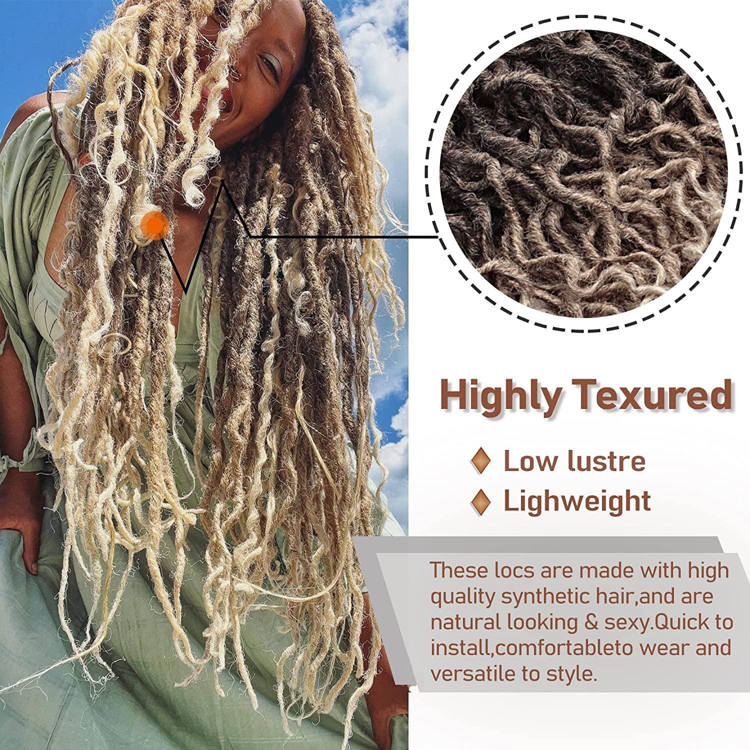 Goddess Faux Locs Crochet Hair 6 Pack - Beach Locs Afro Dreadlocks ...