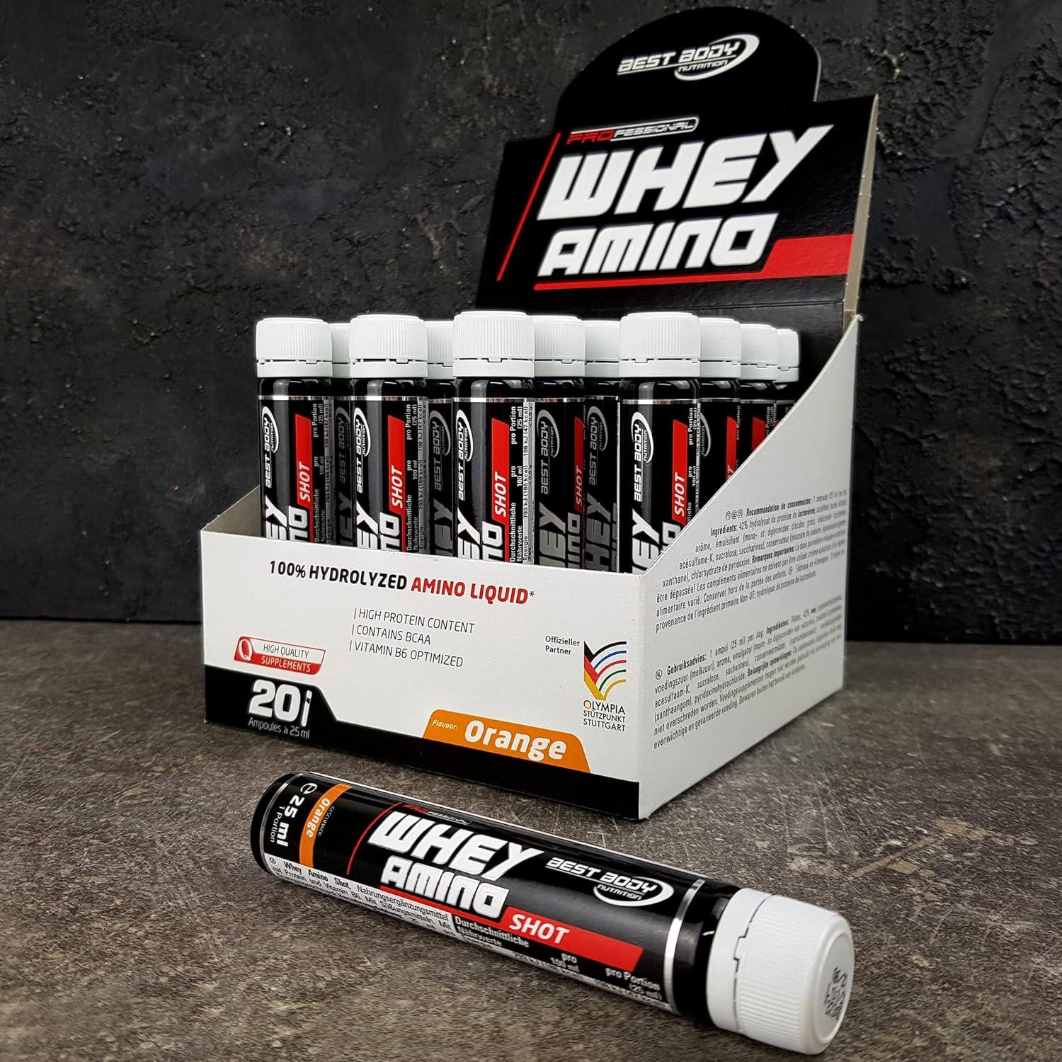 Best Body Nutrition Professional Whey Amino Shot - Orange Flavor 20 ...