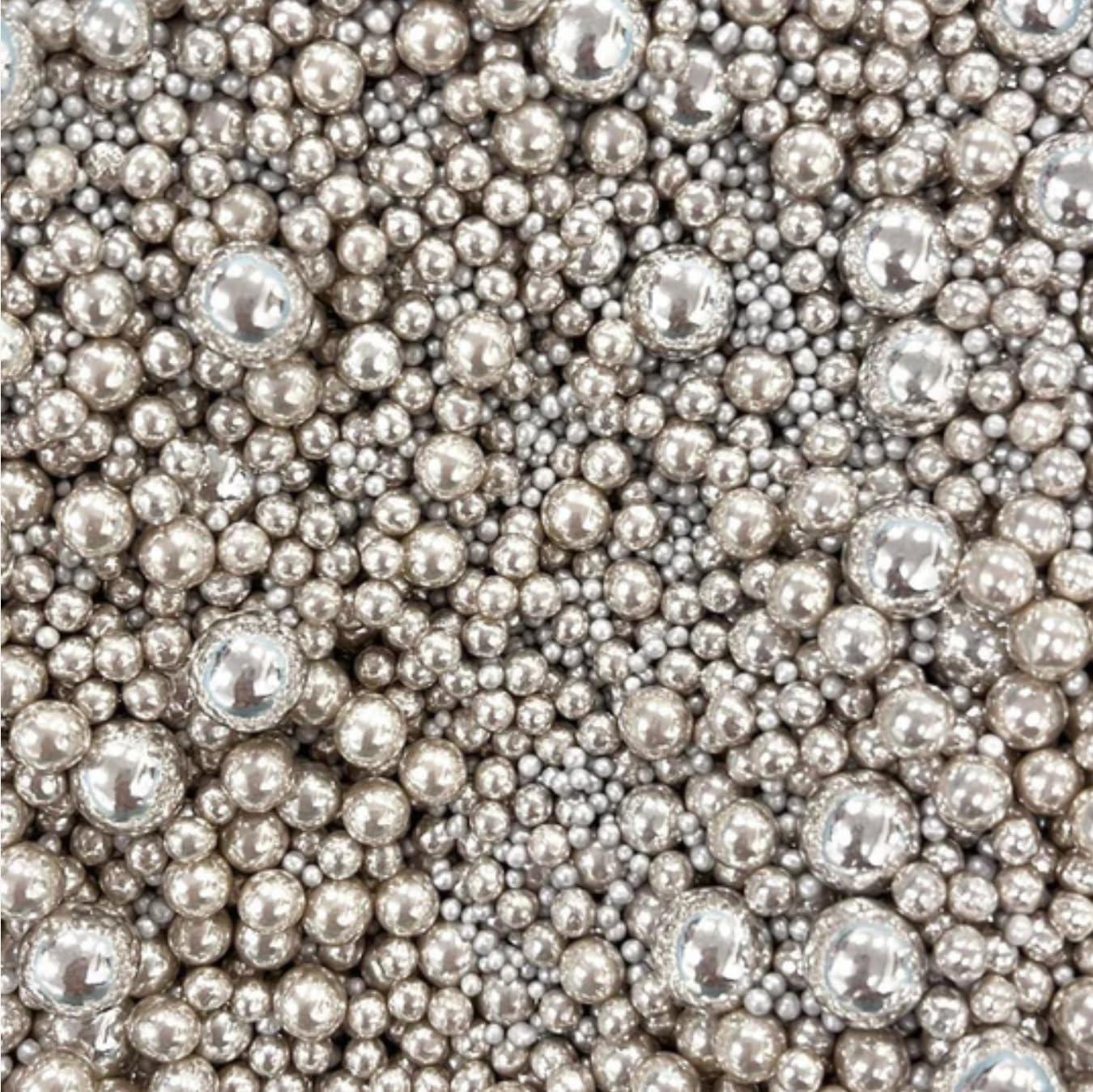 Silver sprinkles metallic chocolate balls for cupcakes cakes cookies ...