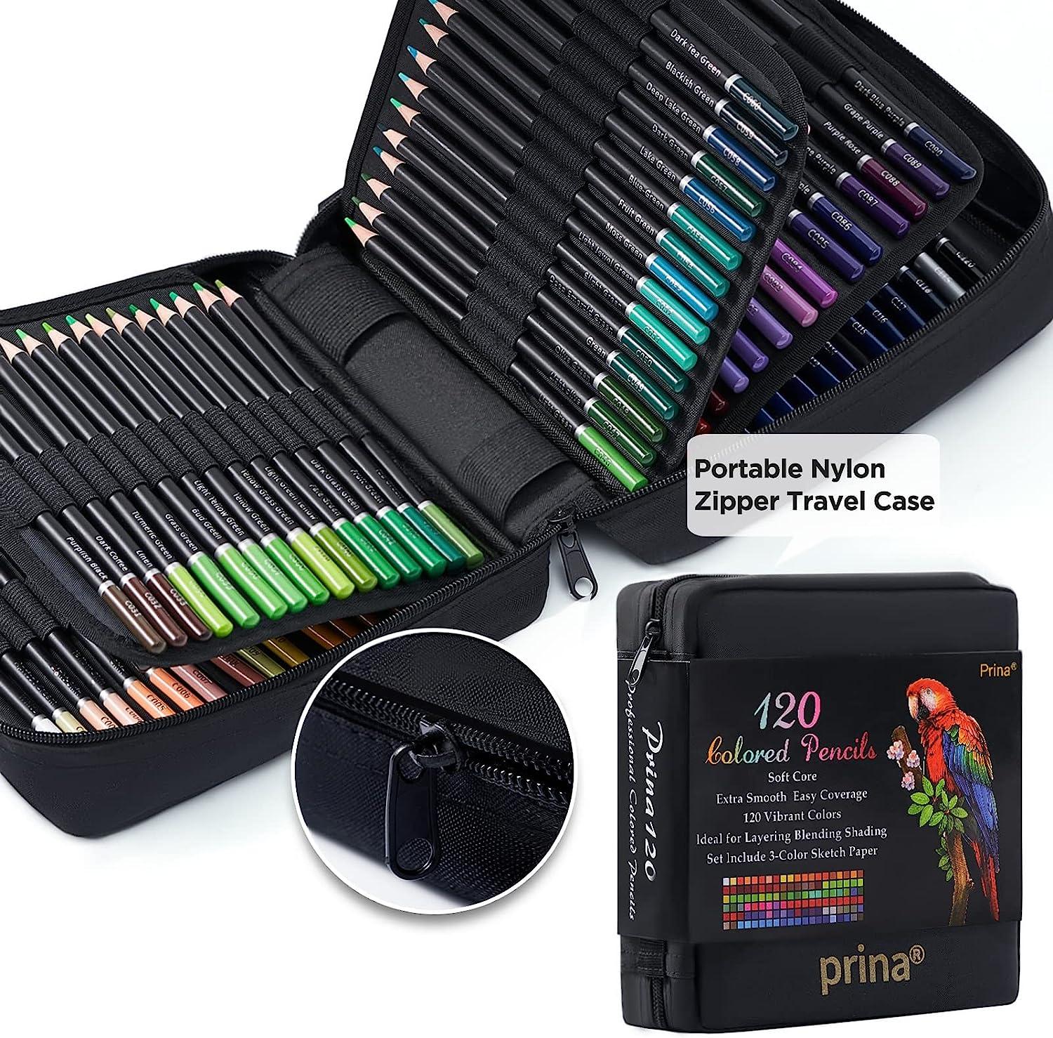 PRINA 120-Color Colored Pencils Set for Adults with Sketchbook ...