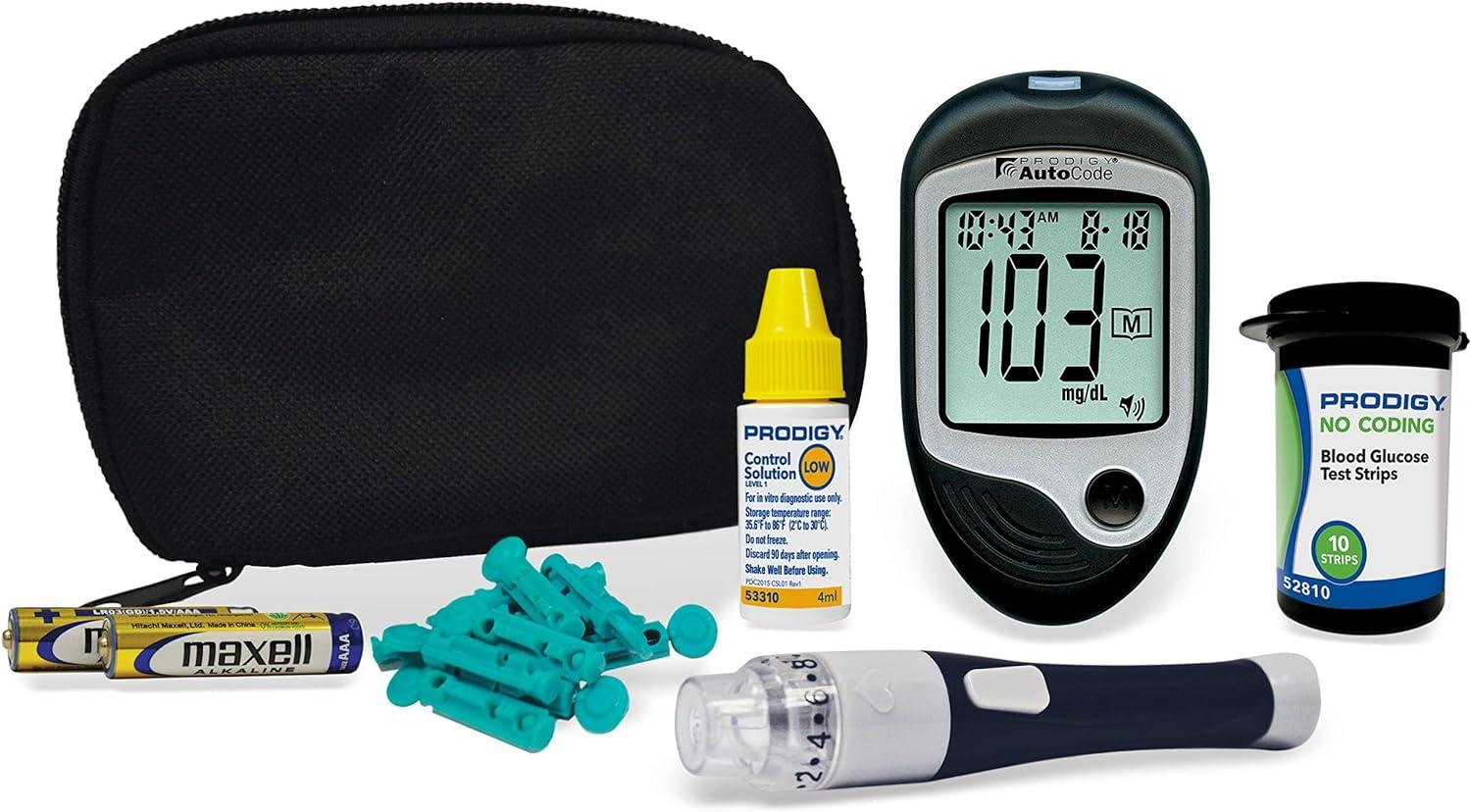 Prodigy AutoCode Talking Meter Kit - Accurate Blood Glucose Monitoring ...