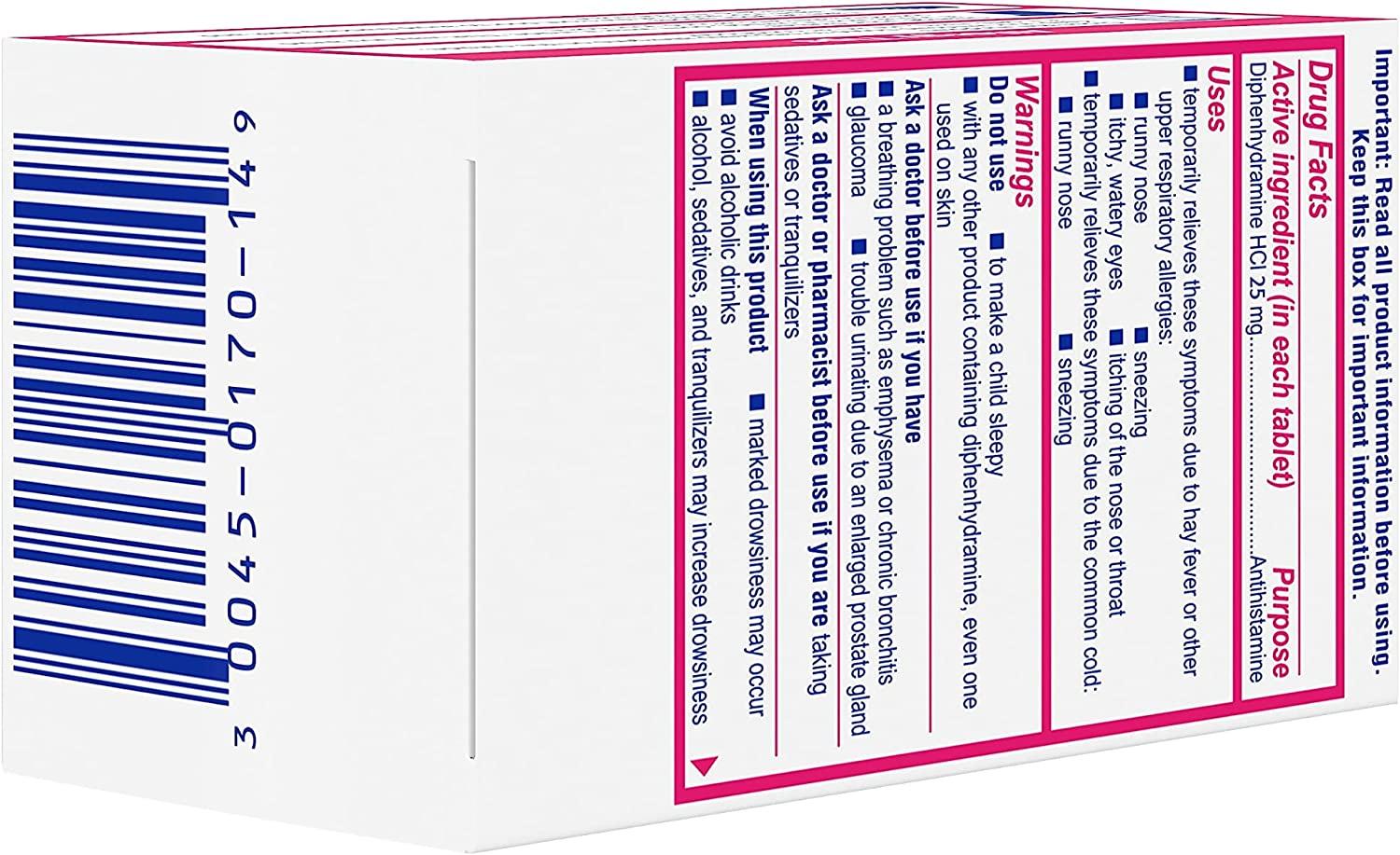 Benadryl Ultratabs Antihistamine Allergy Relief Medicine - 100 ct ...