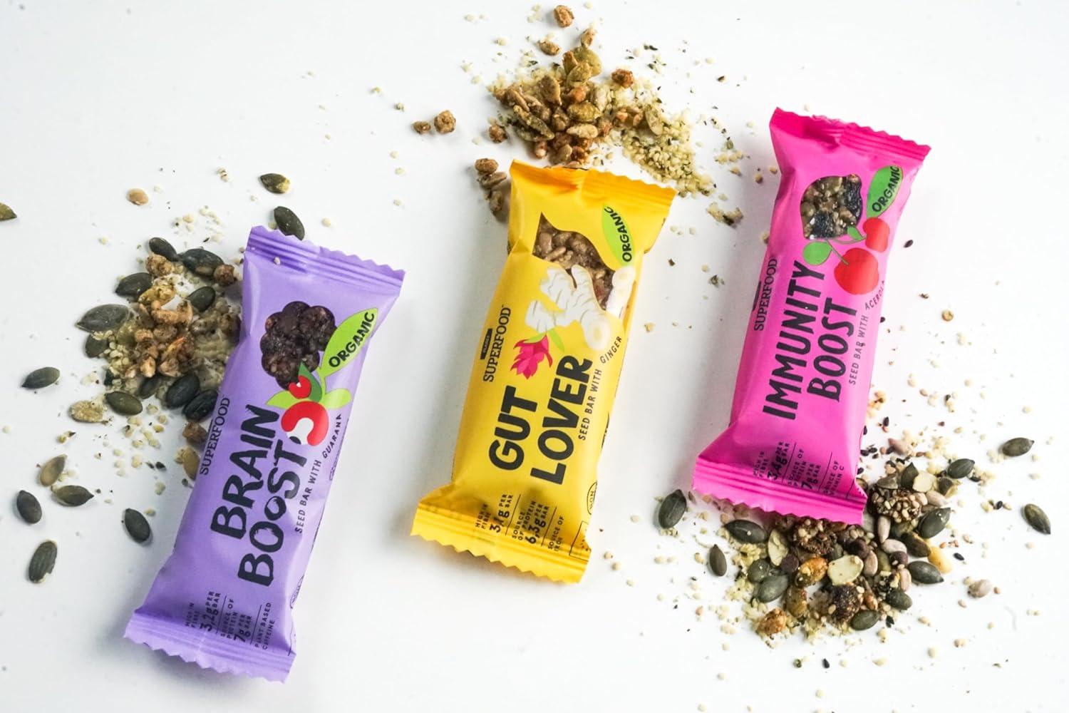 Organic Seed Bars with Acerola - 24 x 35g - Immunity Boost - High Fiber ...
