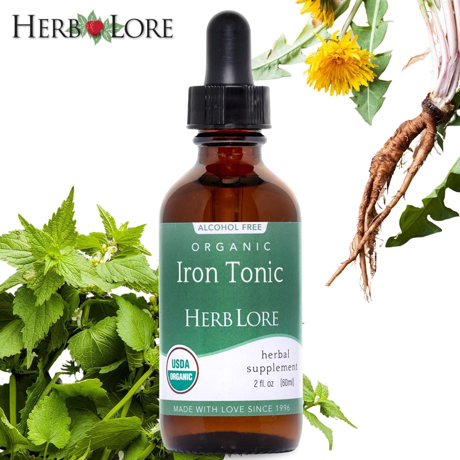 Herb Lore Iron Tonic Tincture - 2 oz - Non-Constipating Iron Boosting ...