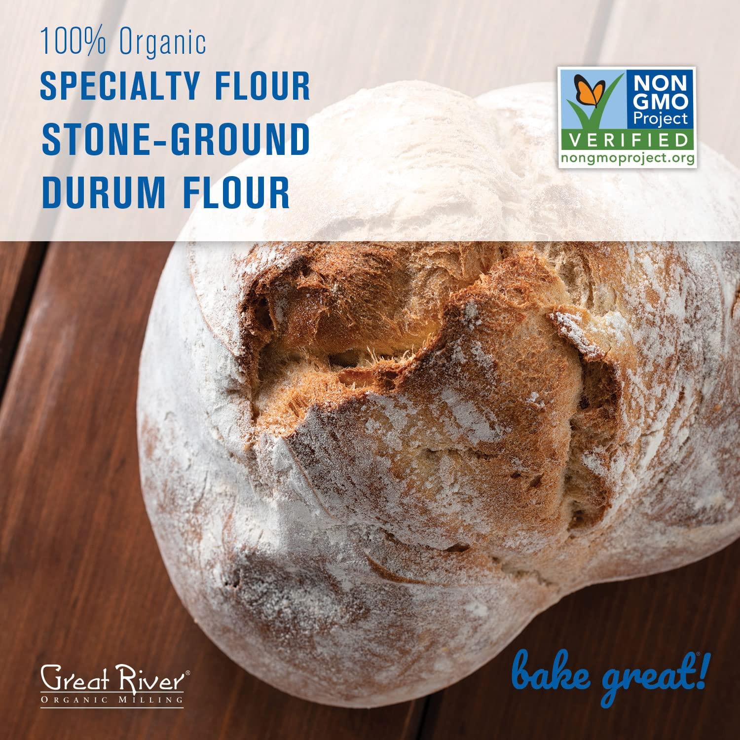 Great River Organic Milling Whole Grain Durum Flour - 8 lb, Stone ...