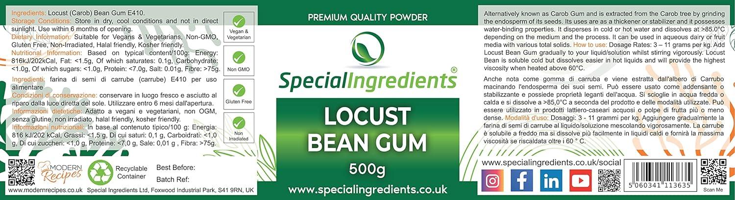 Locust Bean Gum Powder 500g - Premium Quality, Vegan, Non-GMO, Gluten ...