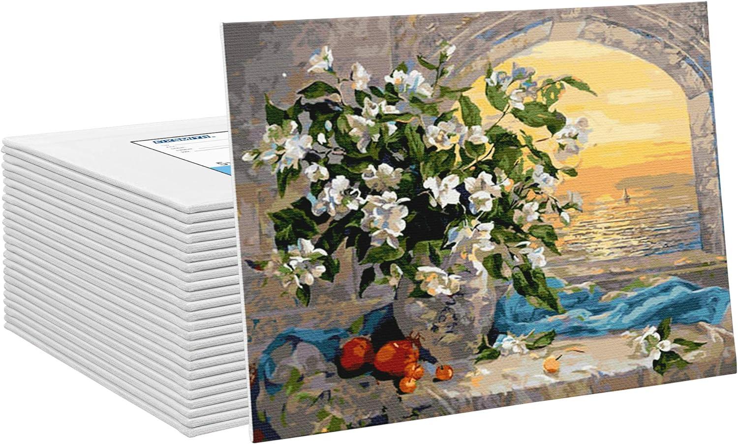 FIXSMITH 5x7 Inch Painting Canvas Panel Boards - 24 Pack Mini Canvases ...