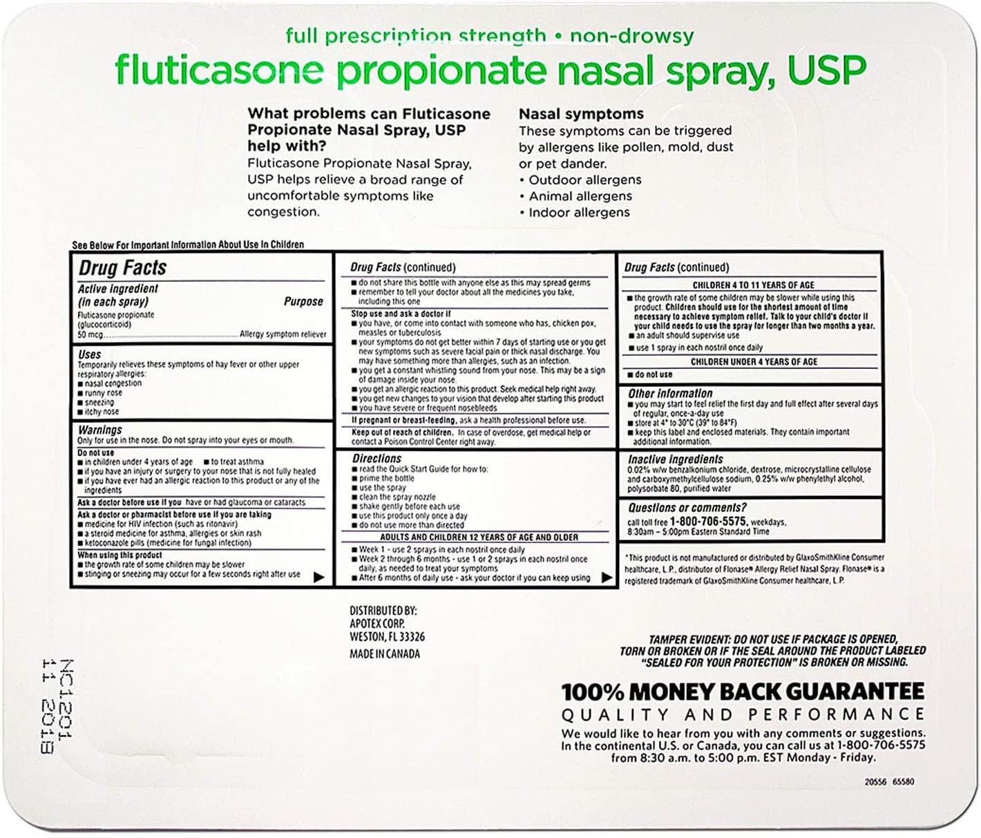 Member's Mark Fluticasone Propionate Nasal Spray 6-Pack 0.54 fl. oz ...