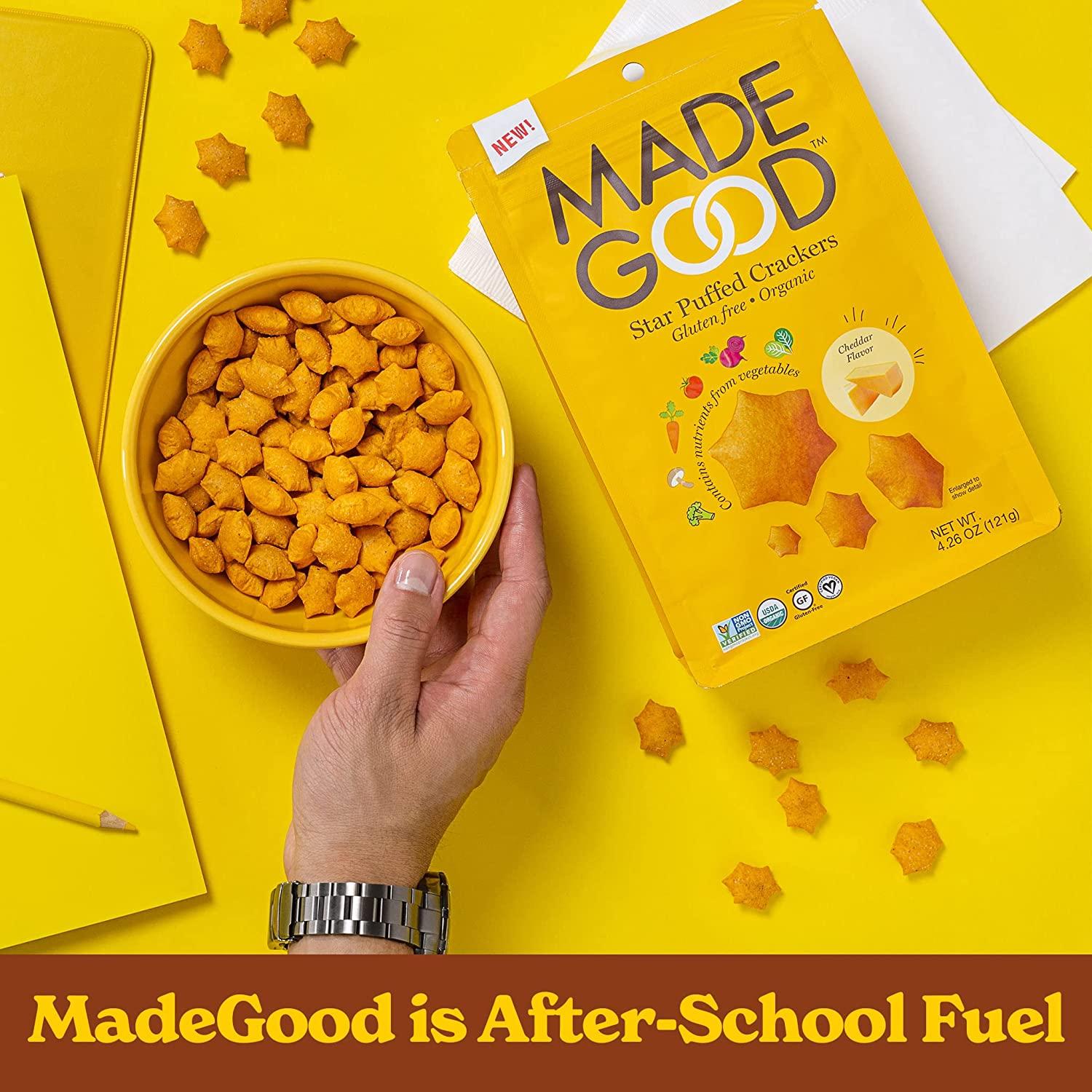 Made Good Cheddar Star Puffed Crackers | Gluten Free & USDA Organic | 6 ...