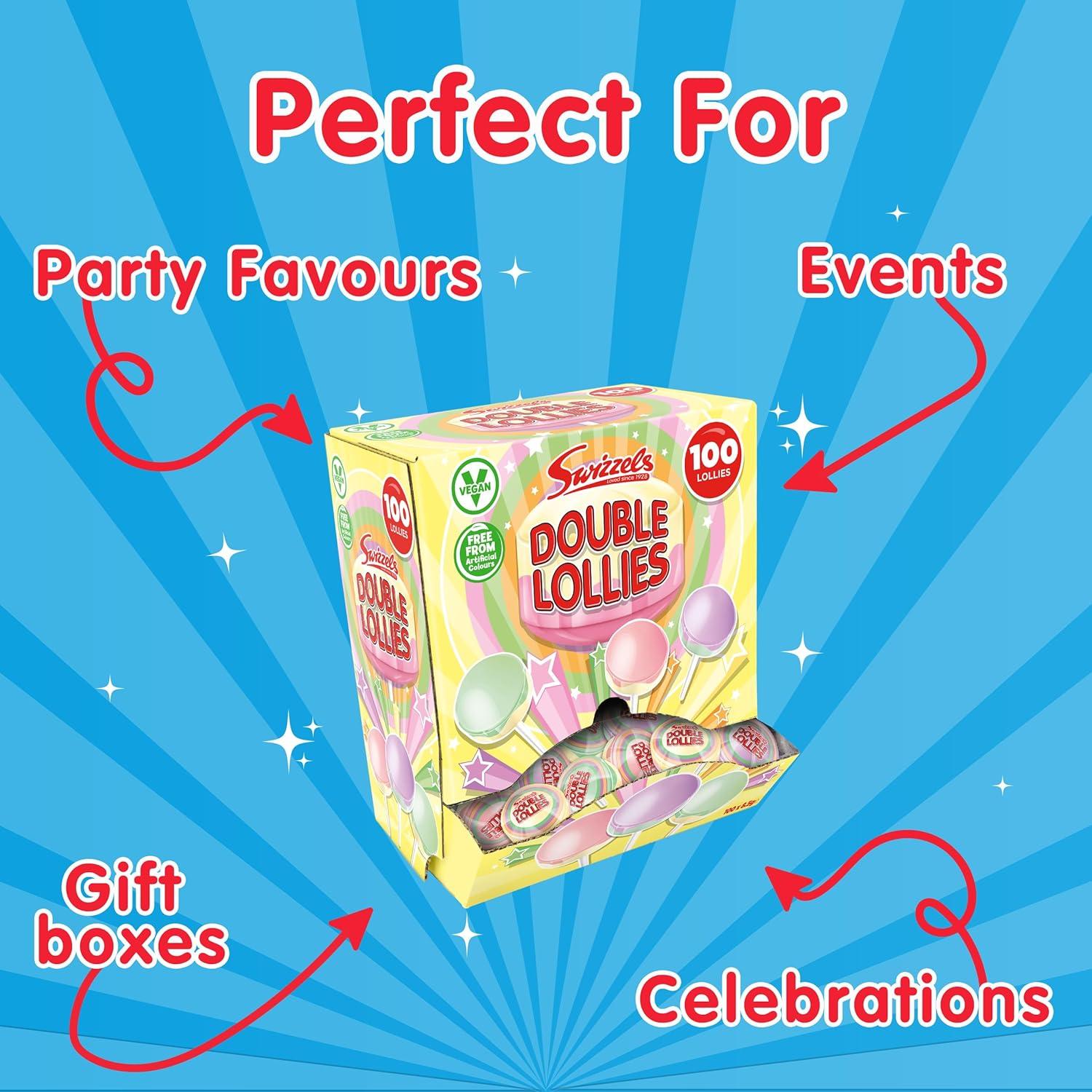 Swizzels Double Lollies Sweets Dispenser Box Vegan Friendly Sweets 100 ...