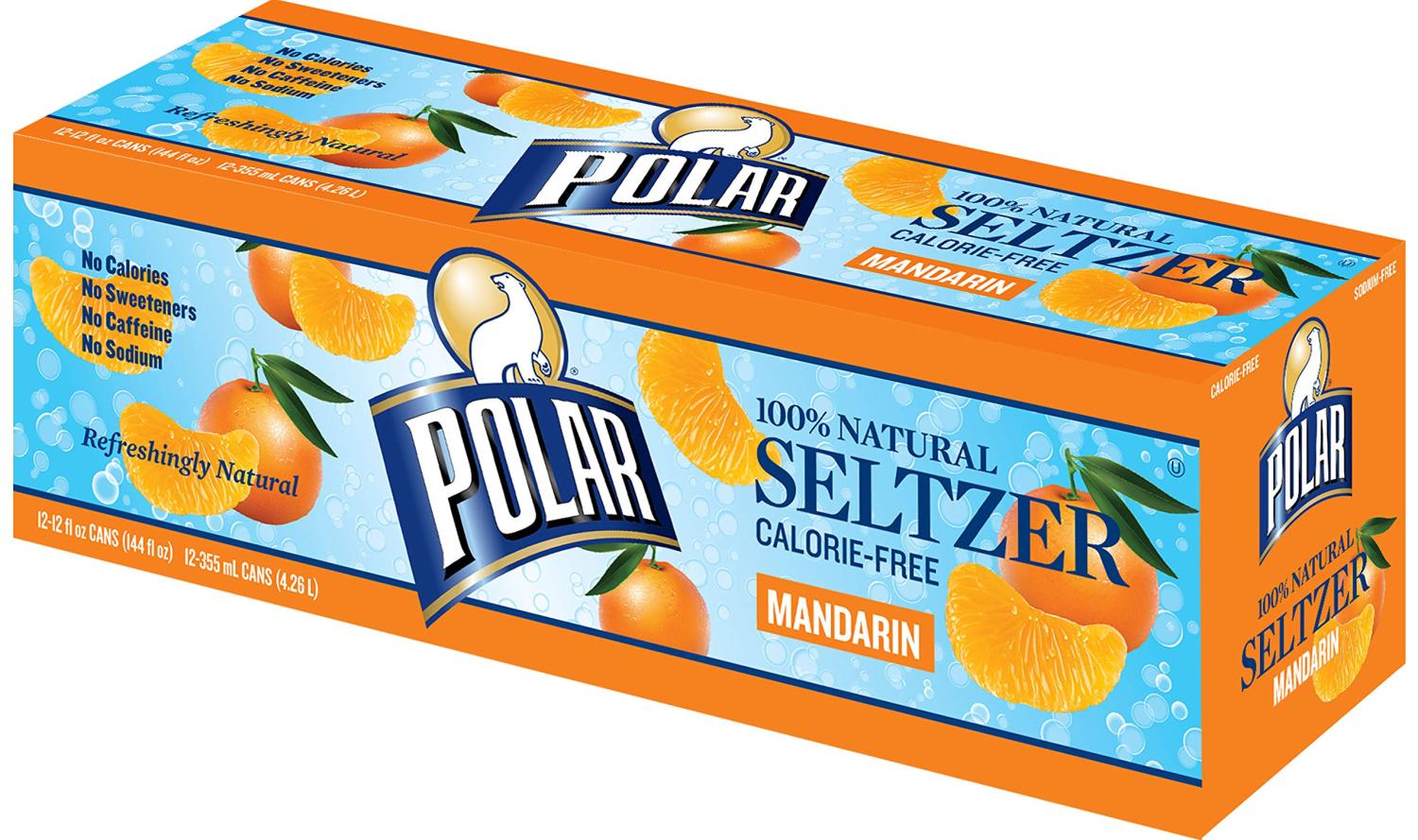 Polar Beverages Seltzer Mandarin 12 oz - Refreshing Sparkling Water ...