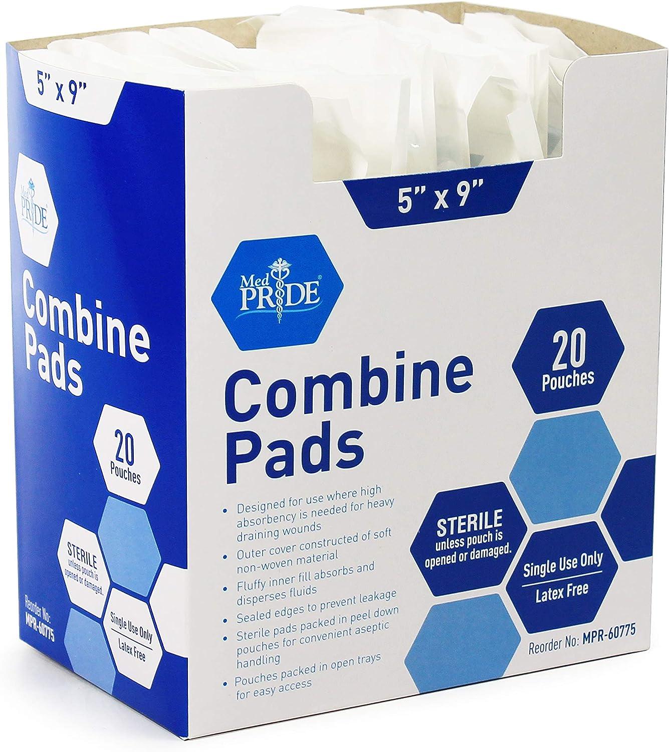 Medpride Sterile Abdominal ABD Combine Pads 20-Pack - 5 x 9 Inches ...