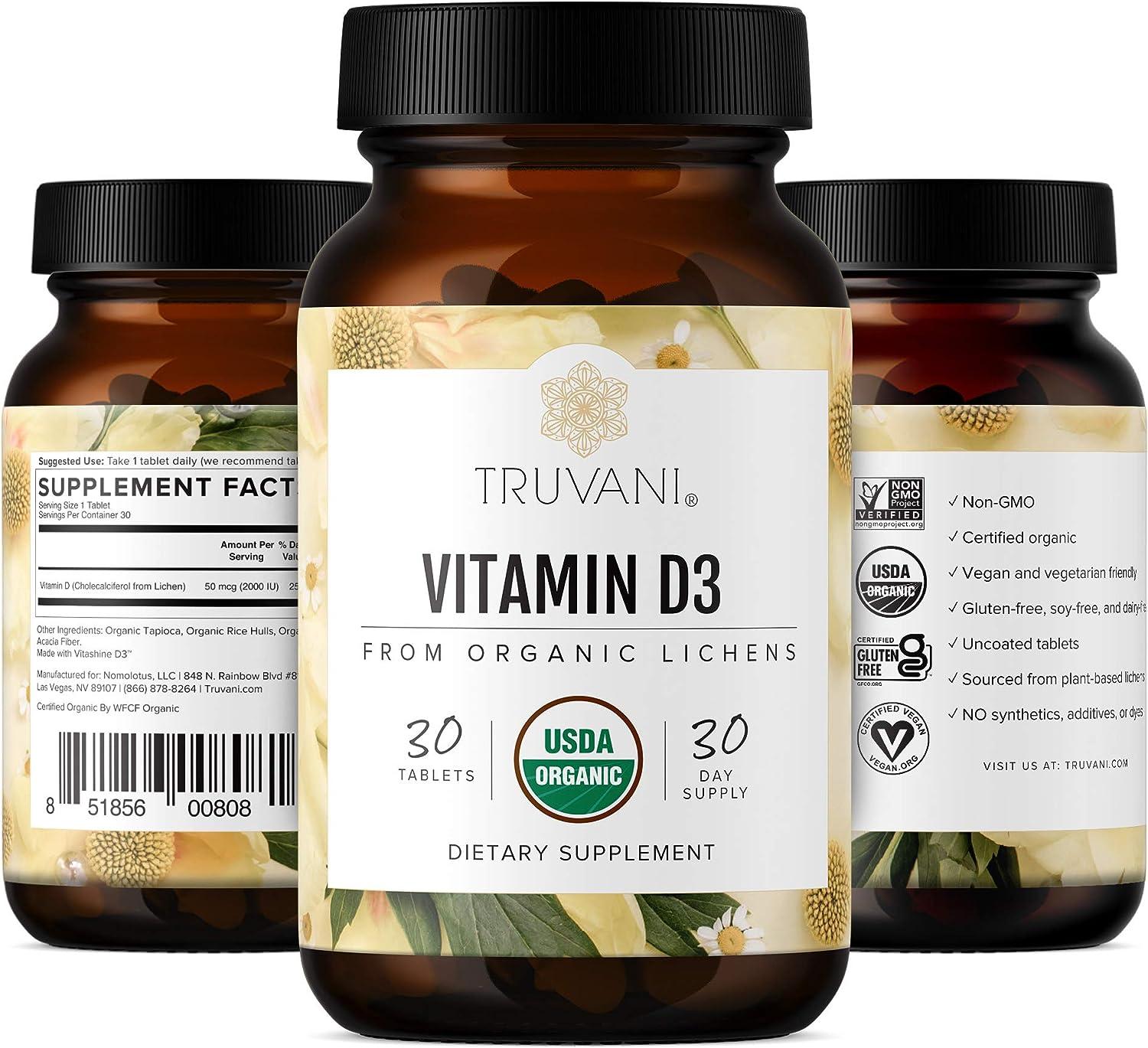 Truvani Organic Lichen Vitamin D3 - 30 Tablets | Buy Now with Express ...