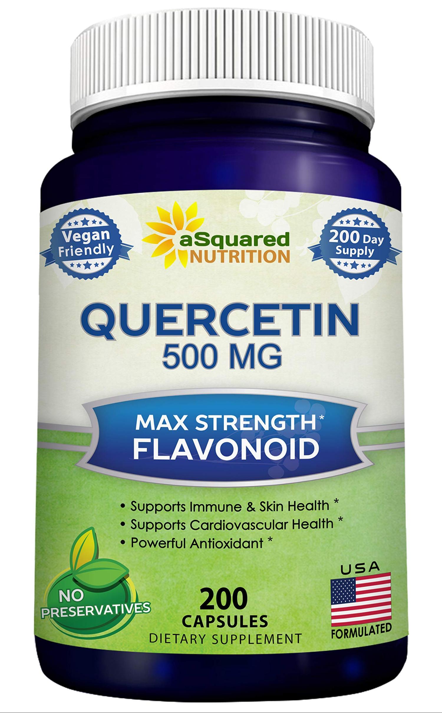 Quercetin 500mg Supplement - 200 Capsules - Quercetin Dihydrate to ...