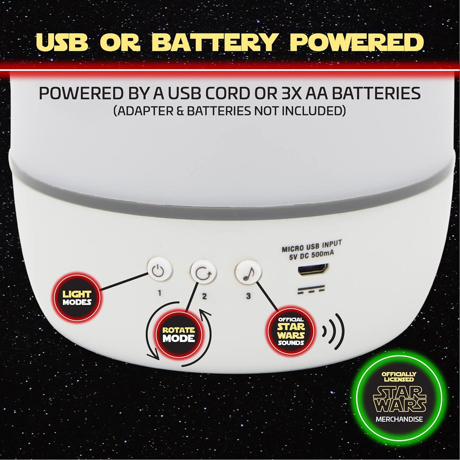 Star Wars Projection Light with Interchangeable Scenes - Night Light and Wall/Ceiling Decoration ...