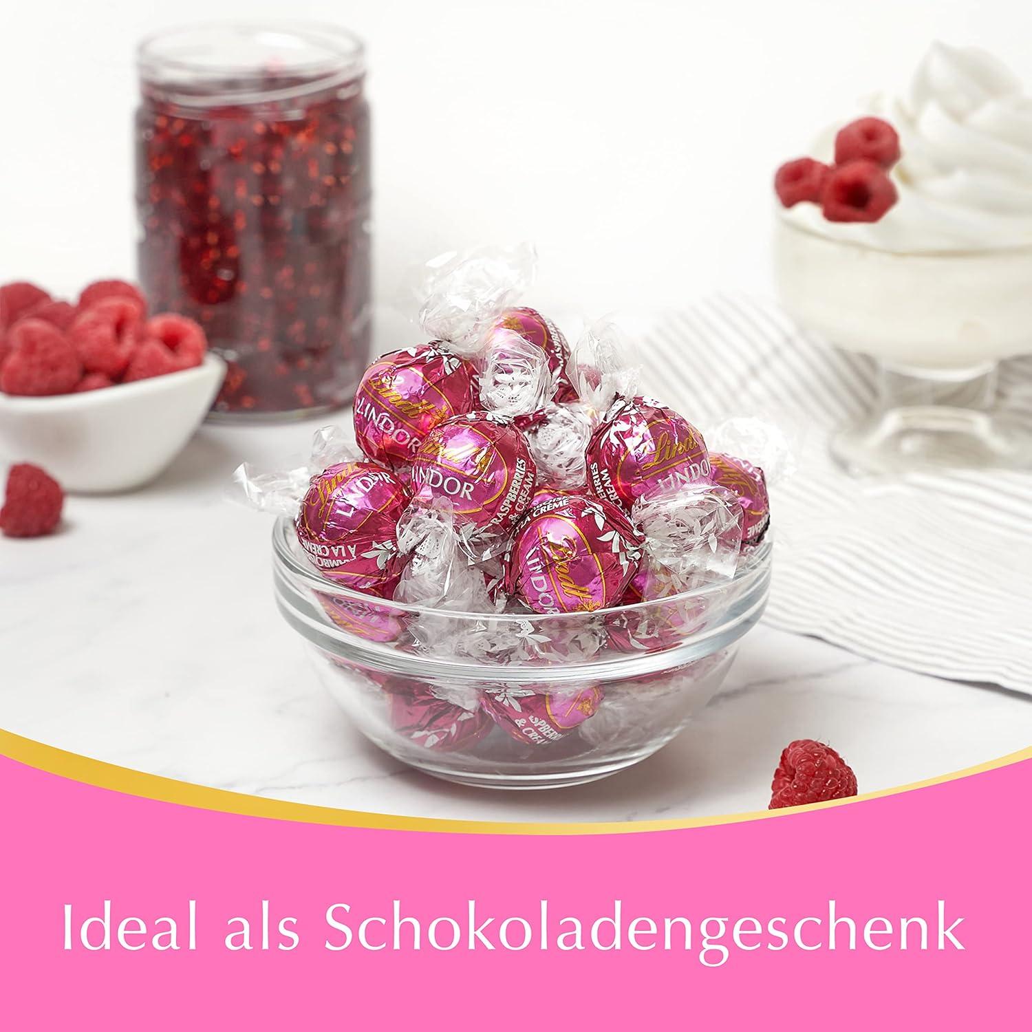 Lindt Lindor Raspberry Chocolate Balls 137g - Gourmet Praline Gift ...