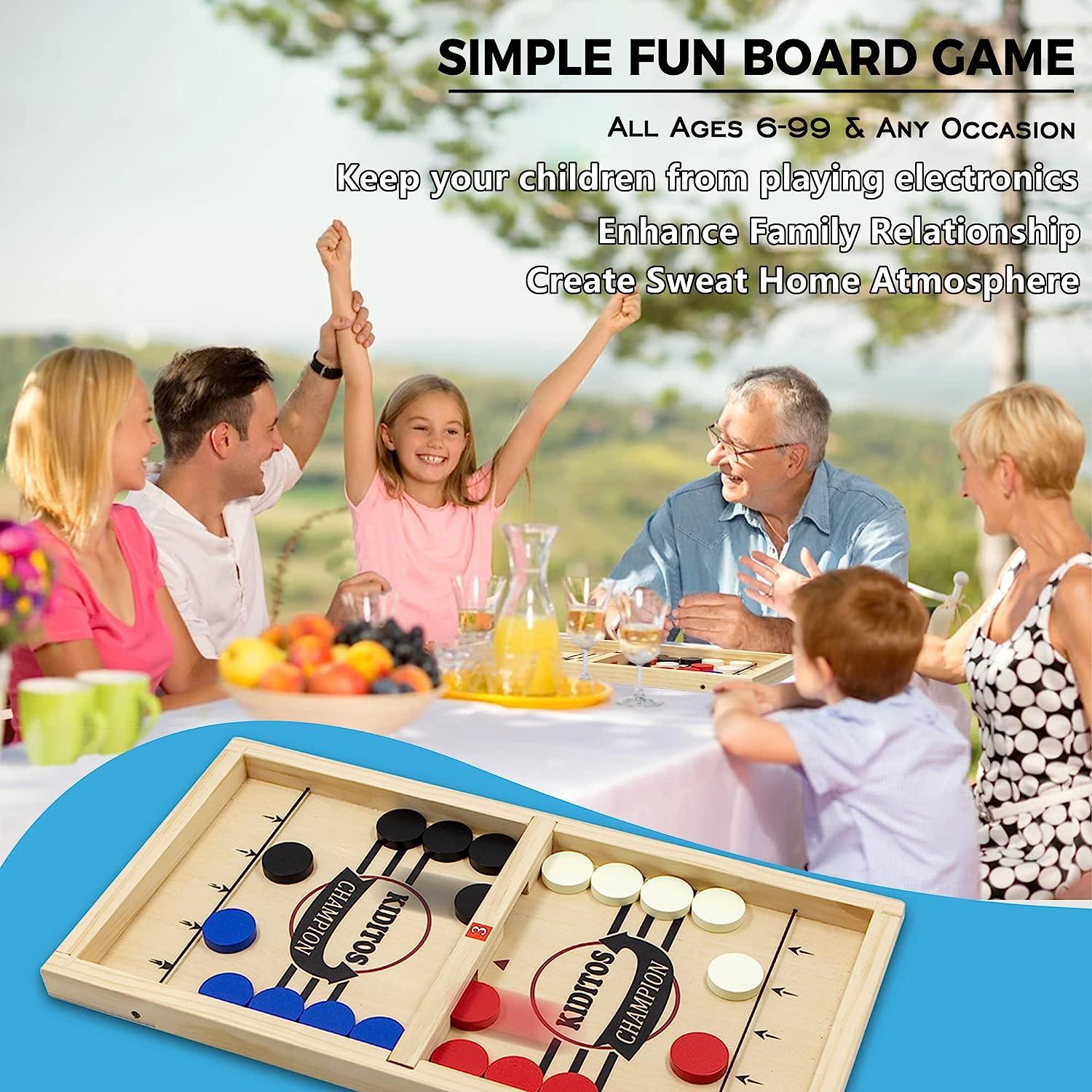 Kiditos Fast Sling Puck Wooden Hockey Game | 3 Levels, 2-4 Players ...