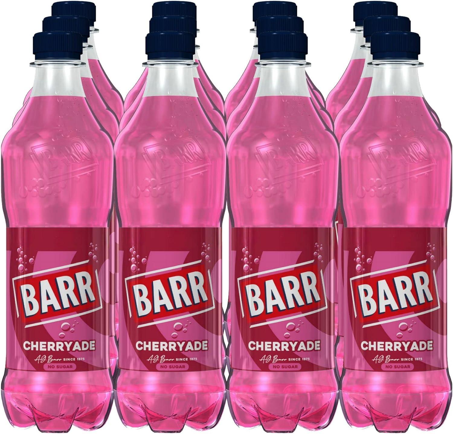 BARR Cherryade No Sugar Fizzy Drink 500ml - 12 Bottles | Refreshing ...