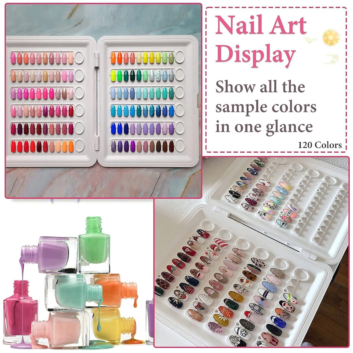 Noverlife Upgraded 120 Nail Colors Chart Display Book - No Glue Needed ...
